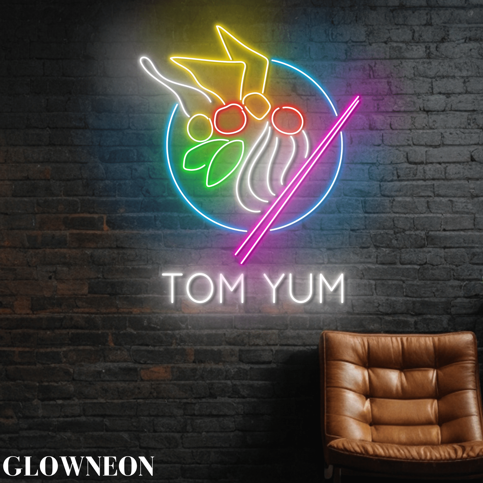 Glowneon Thai Restaurant Decoration With Thai Tom Yum Soup Neon Light ...