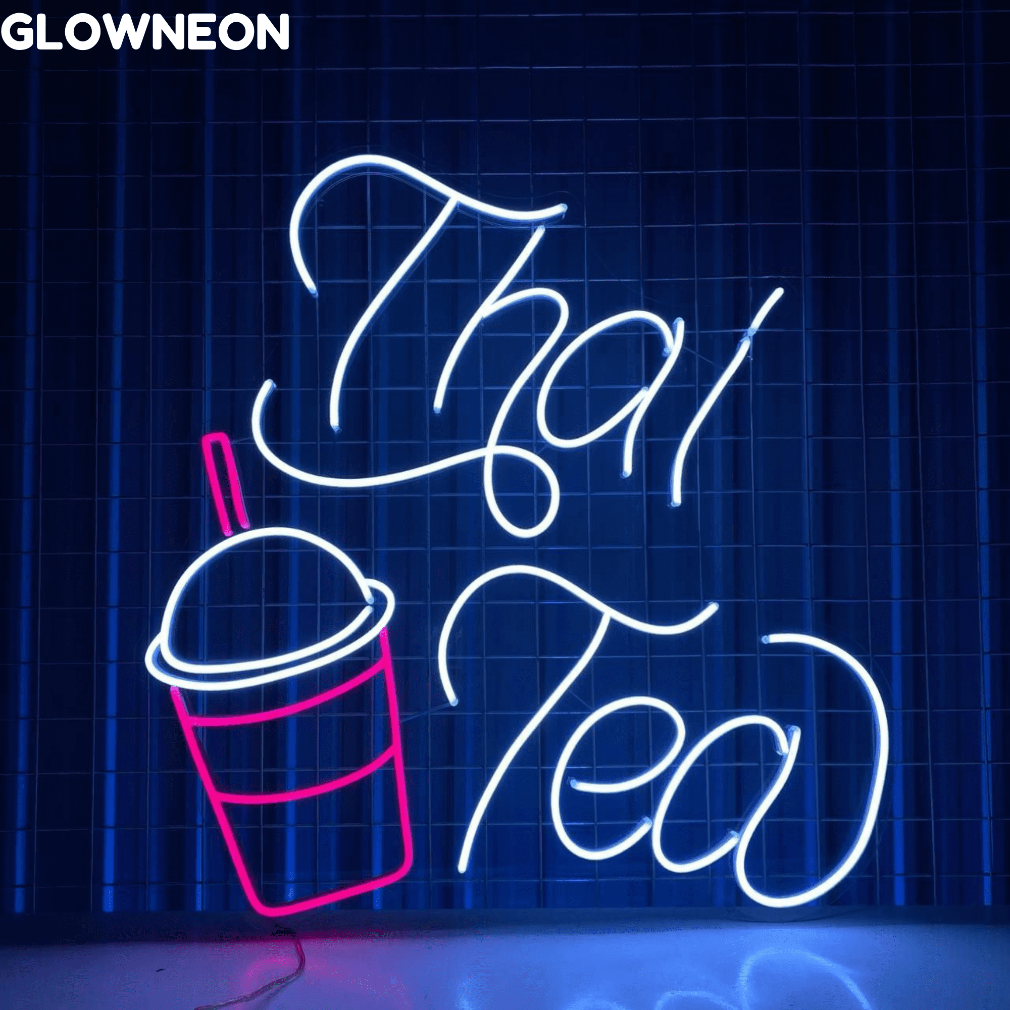 Glowneon Thai Tea Neon Sign, Thai Milk Tea Led Sign, Milk Store Decor ...