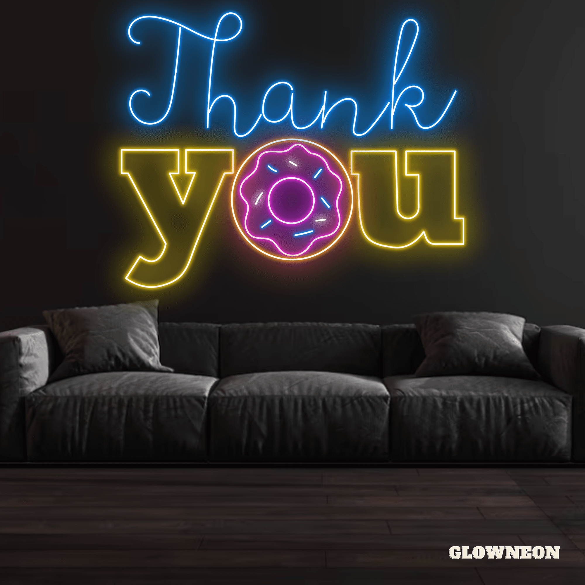 Glowneon Thank You Donut Neon Sign, Donut Shop Decor, Cake Shop Decor ...