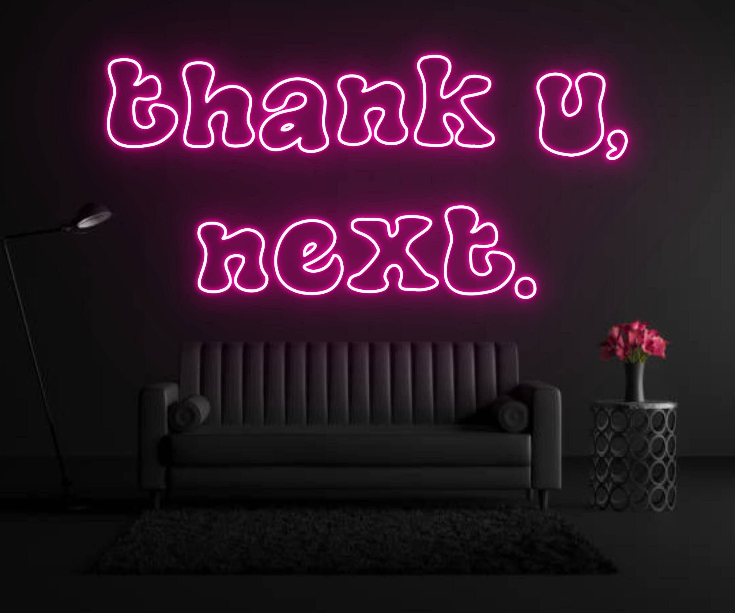 Glowneon Thank You Next Neon Sign, Quote Bedroom Home Wall Decor ...