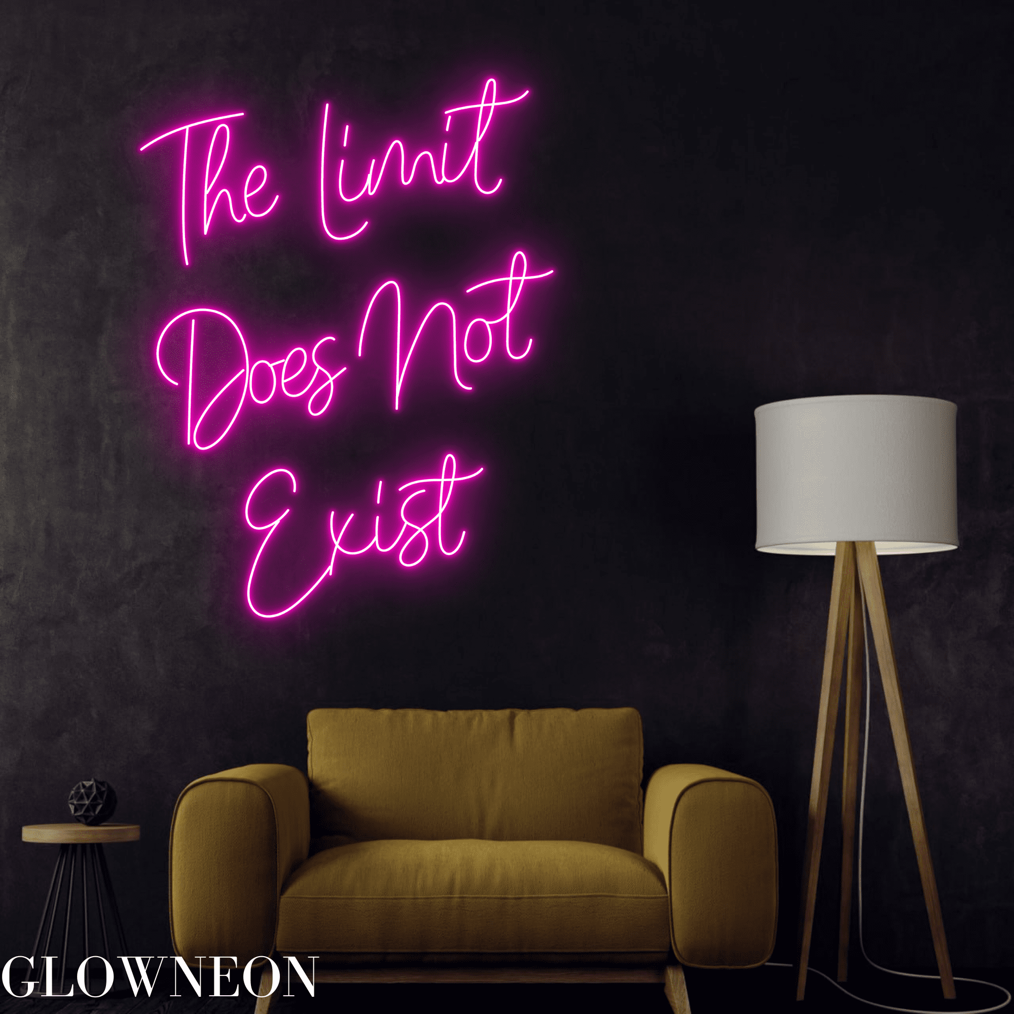 Glowneon The Limit Does Not Exist Neon Sign, Quote Gym Home Led Decor ...