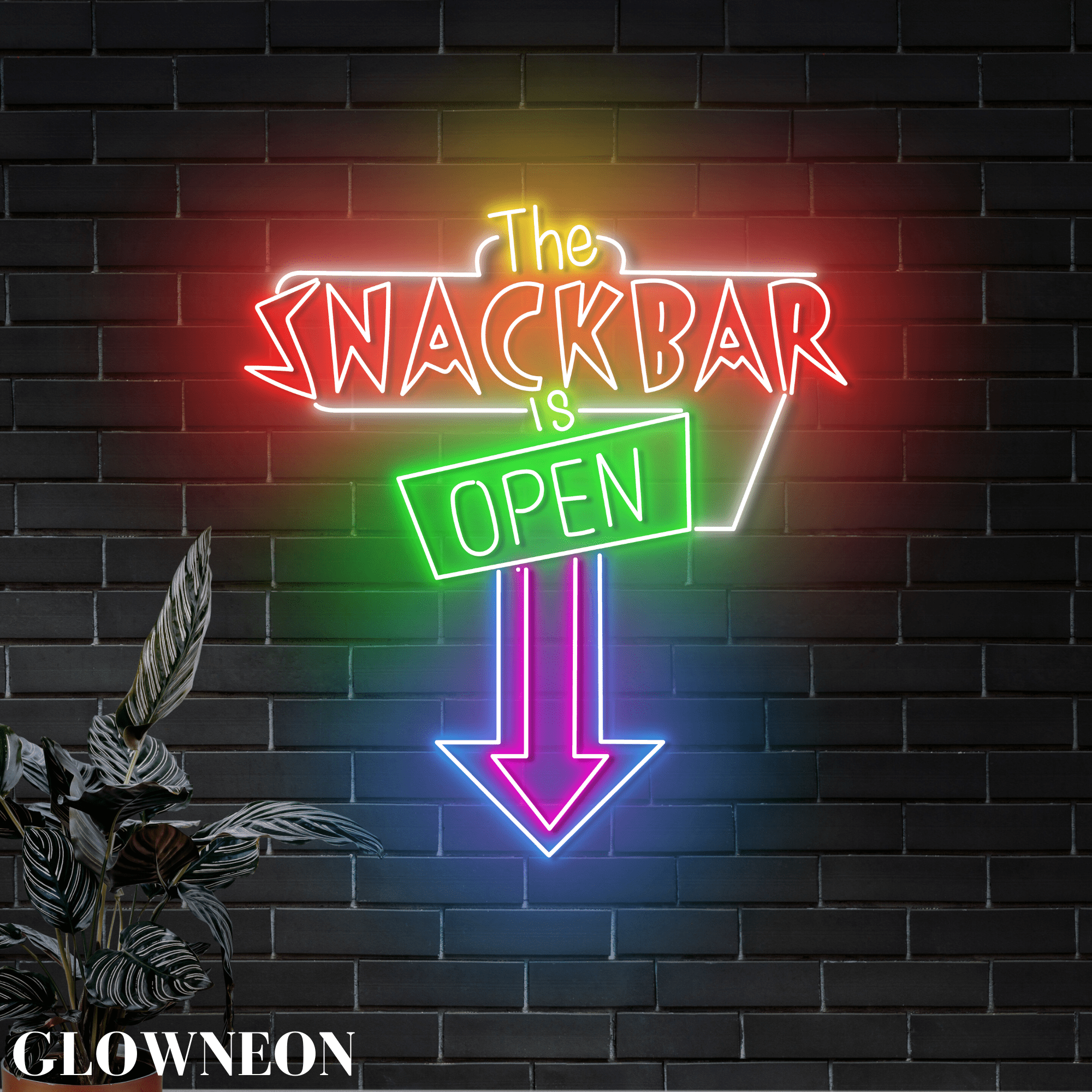 Glowneon The Snack Bar Is Open Led Wall Art, Snack Bar Neon Open Sign ...