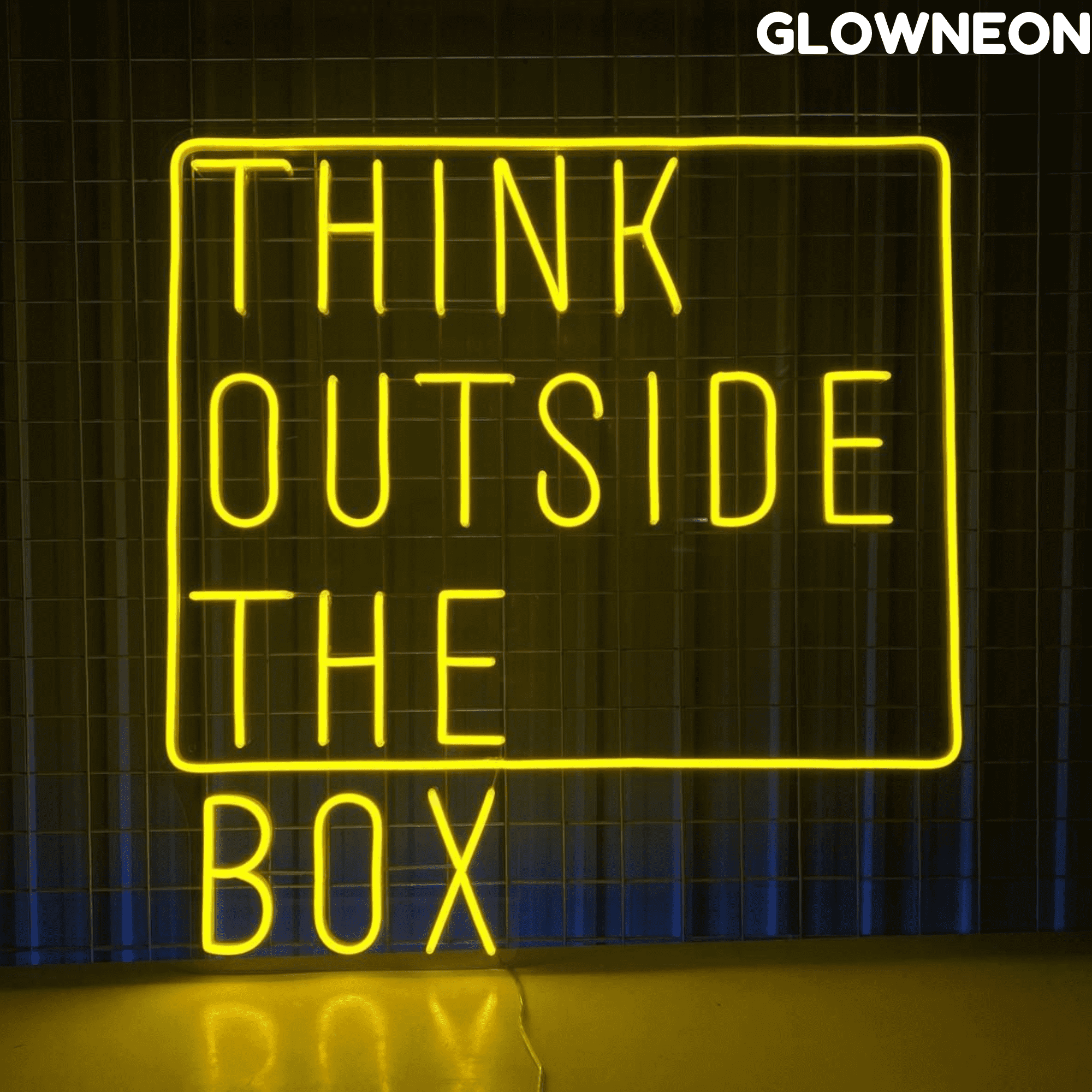 Glowneon Think Outside The Box Neon Sign, Motivational Quote Led Sign ...