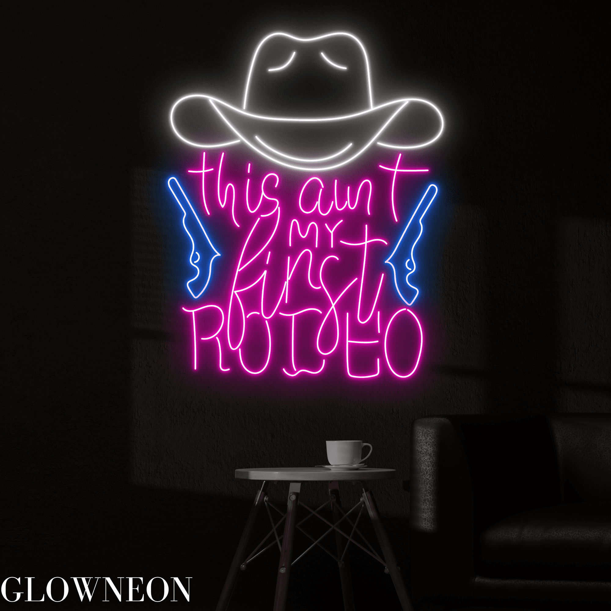 Glowneon This Ain't My First Rodeo Neon Sign, Cowboy Cowgirl Led Sign ...