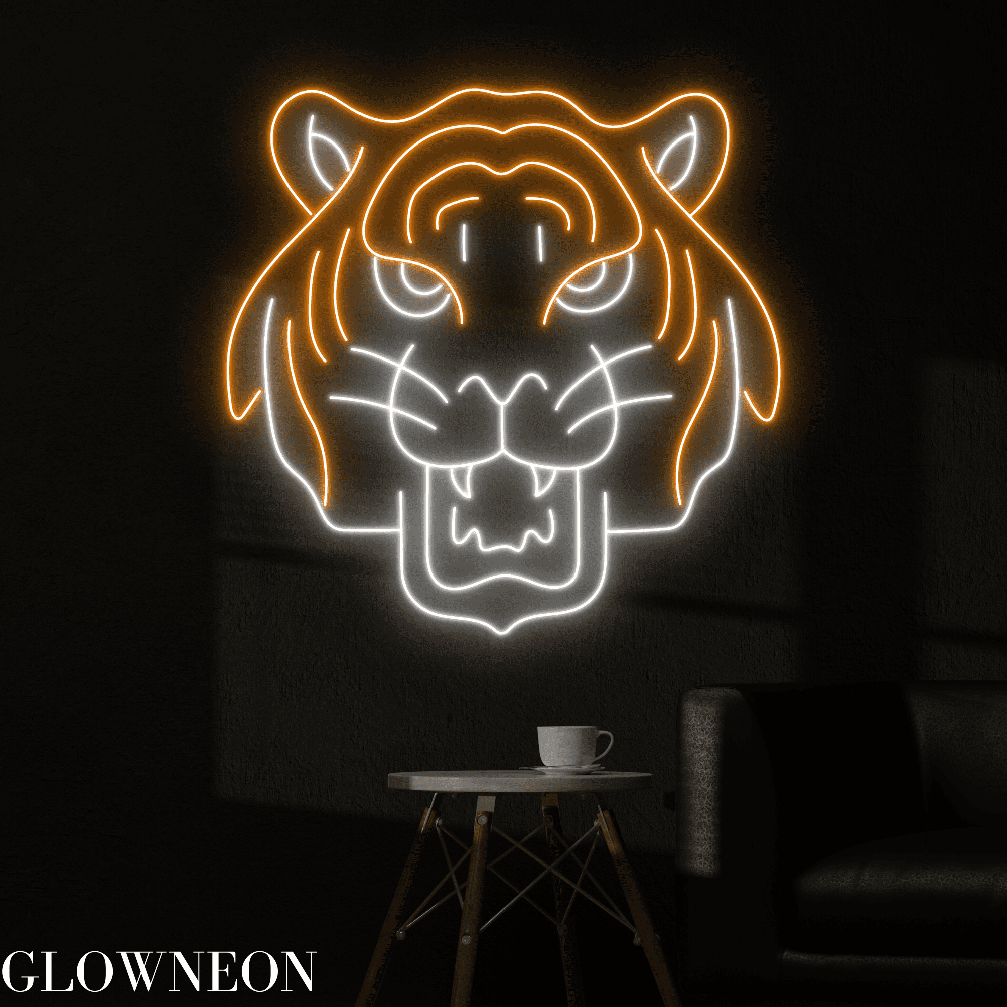 Glowneon Tiger Neon Sign, Wild Tiger Led Sign, Wild Life Wall Decor ...