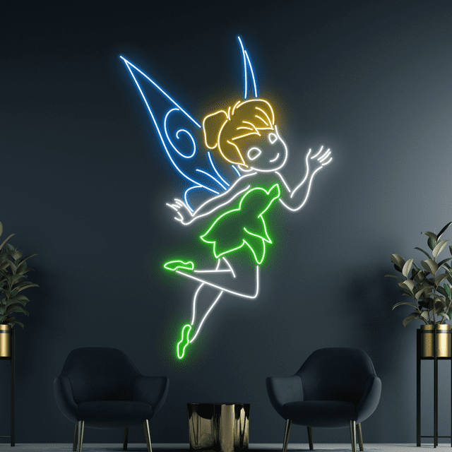 Glowneon Tinker Bell Fairies Neon Sign, Baby Girl Room Wall Art Decor ...