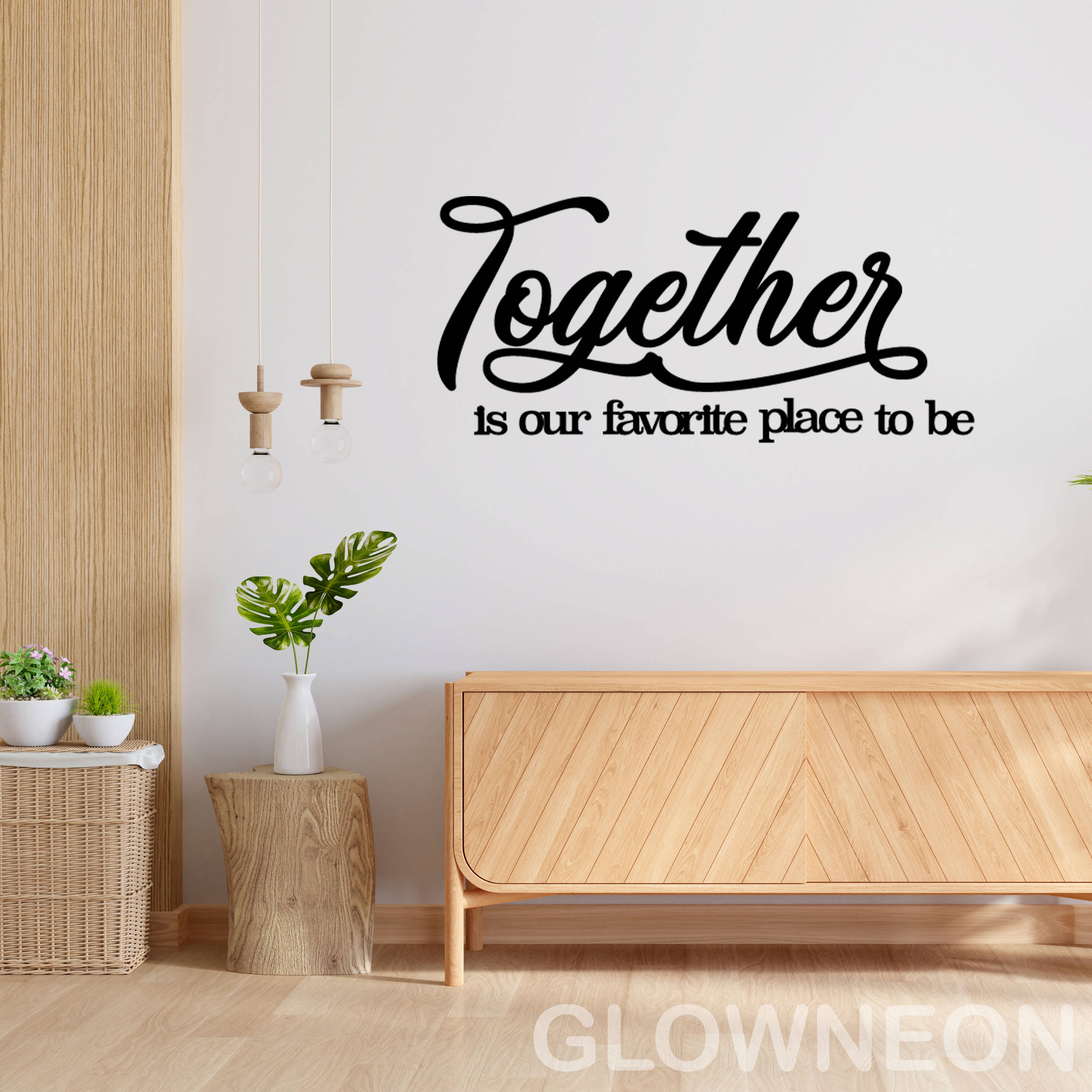 Glowneon Together Is Our Favorite Place To Be Metal Bedroom Wall Art ...