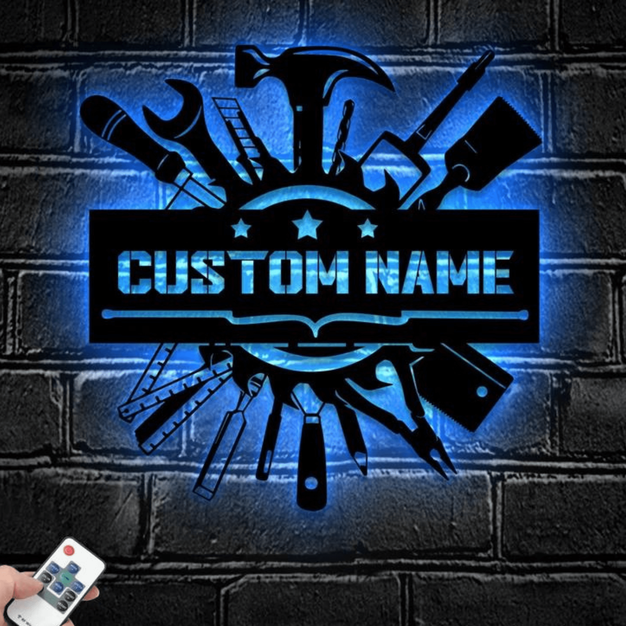 Glowneon Tools Car Garage Metal Signboard, Garage LED Lights Decor ...