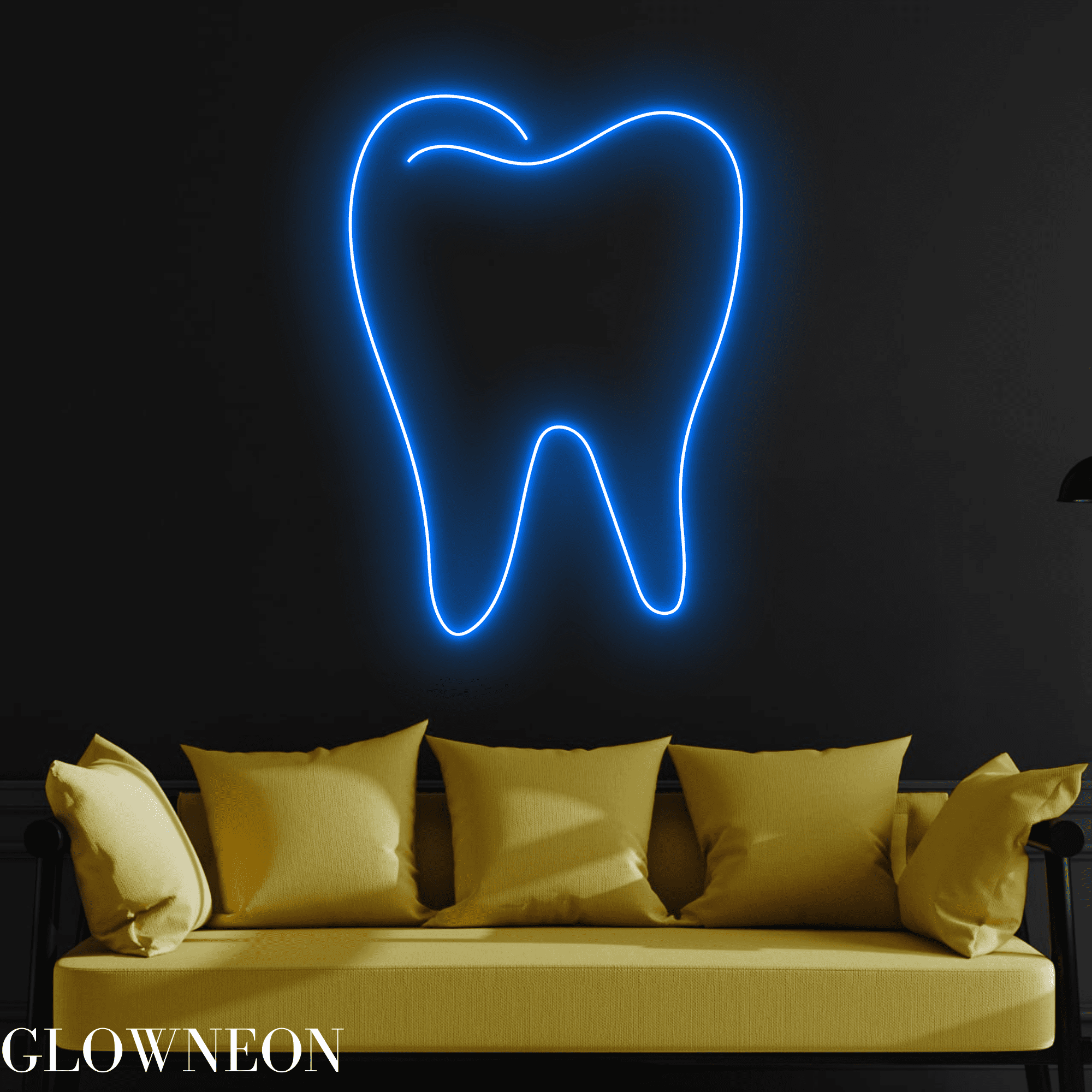 Glowneon Tooth Line Neon Sign, Dental Clinic Led Sign, Dentist Sign ...