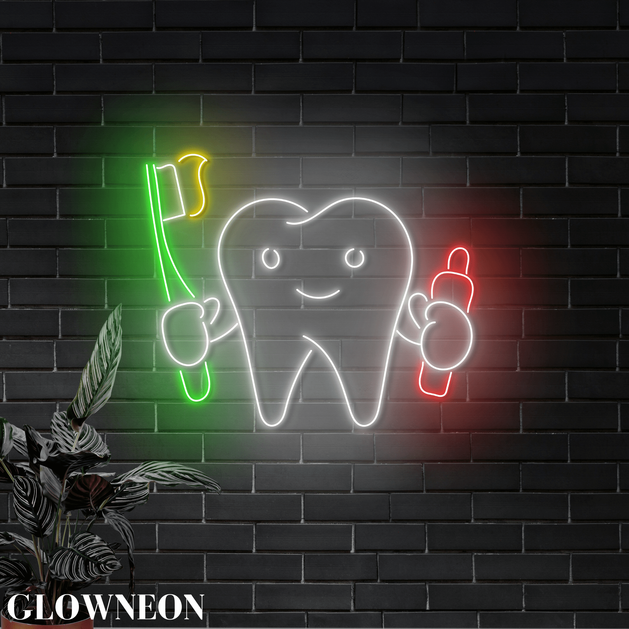 Glowneon Tooth Neon Sign For Dental Clinic Decor, Dentist Room Decor ...