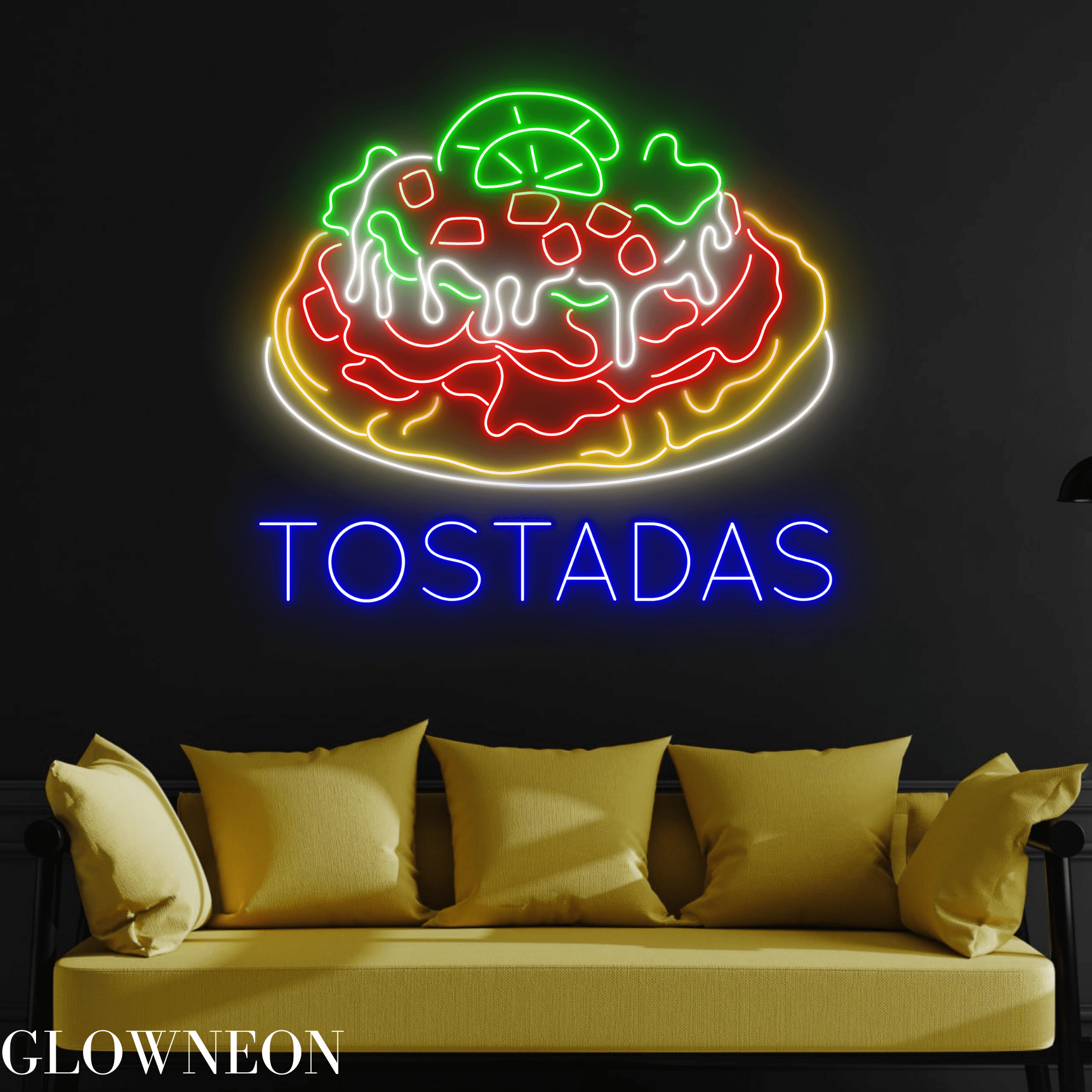 Glowneon Tostadas Neon Sign, Tostadas Led Sign, Mexican Food Decor ...