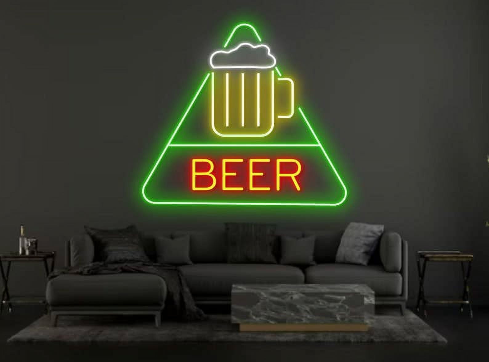 Glowneon Triangle Beer Neon Sign, Bar Beer Pub LED Lights Decor ...