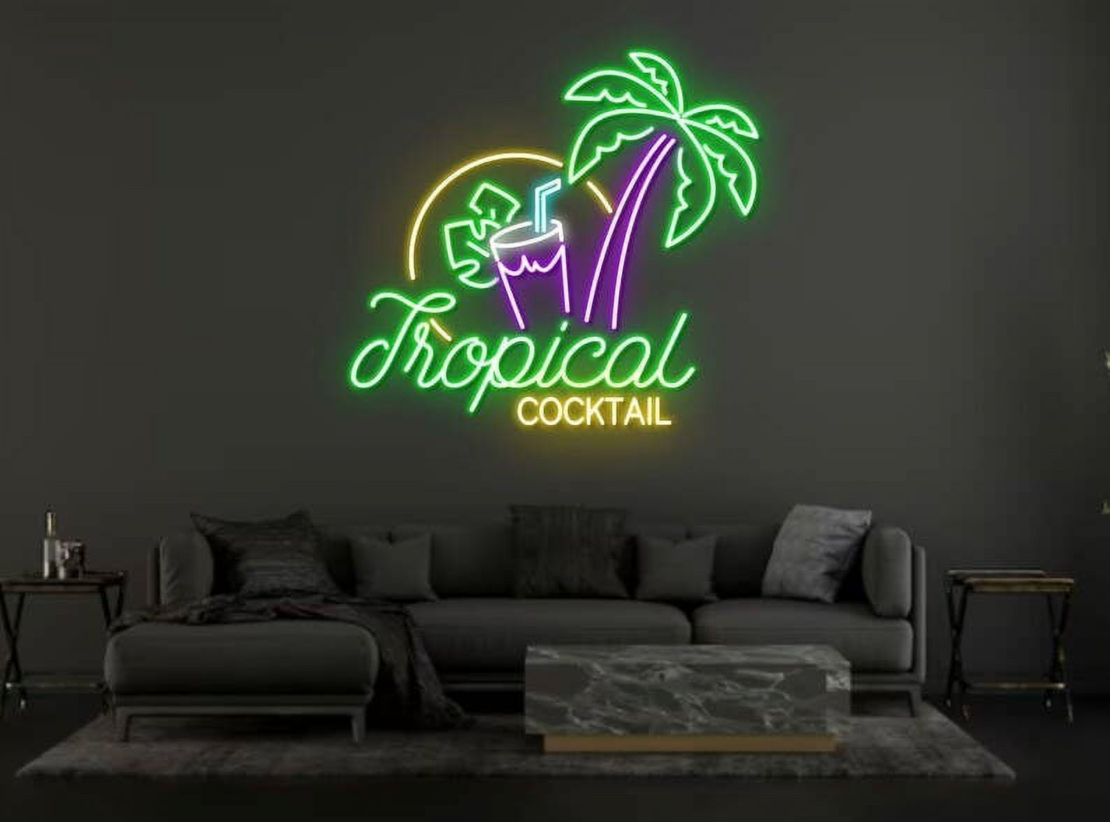 Glowneon Tropical Cocktails Beach Bar Pub Neon Signs, LED Sign Decor ...