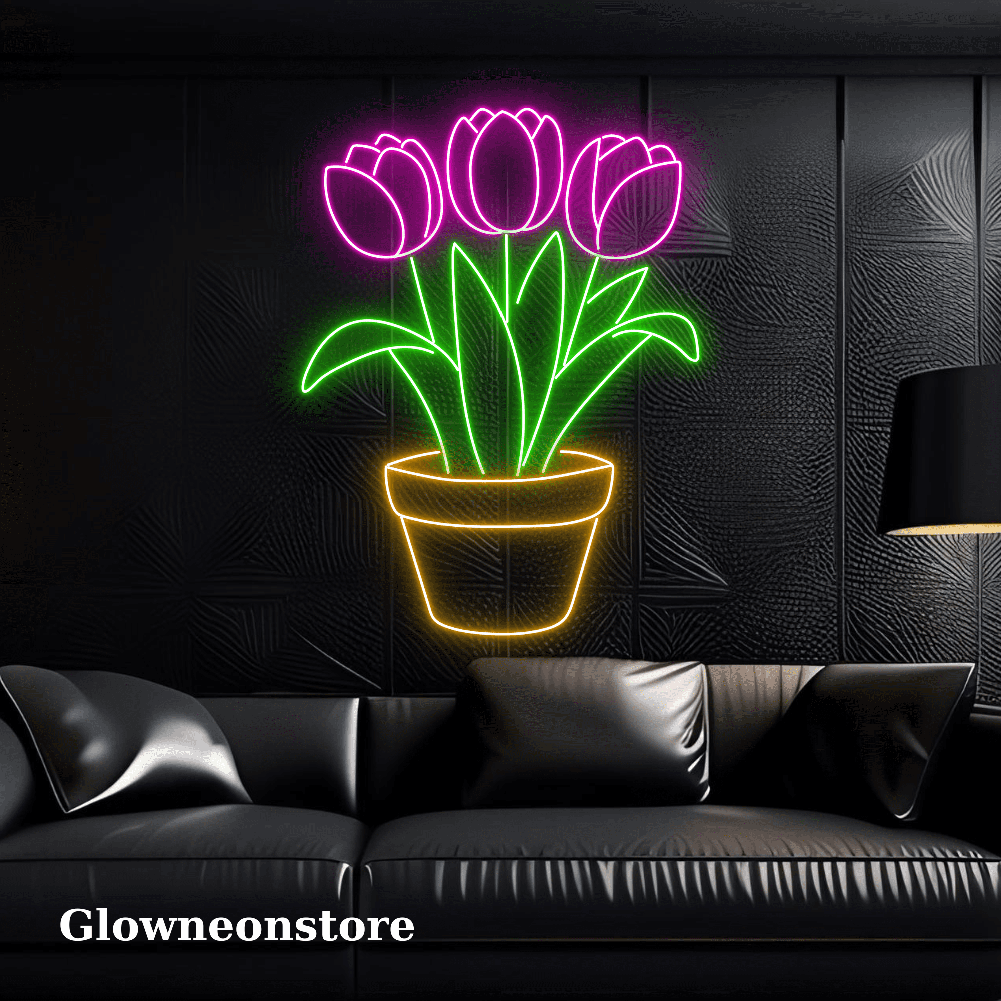 Glowneon Tulip Flower Neon Sign, Flower Shop Led Light Decoration ...
