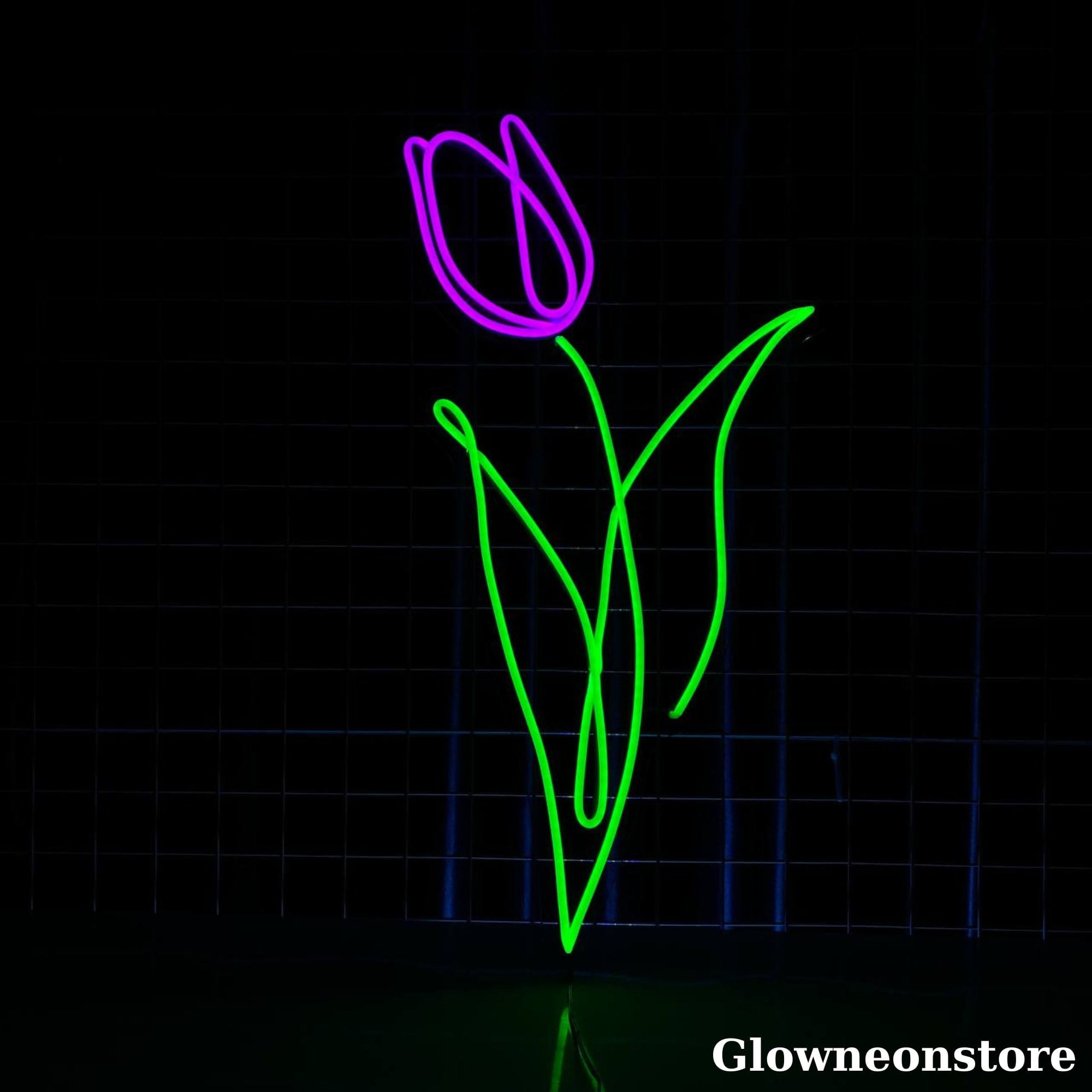 Glowneon Tulip Flower Neon Sign, Tulip LED Sign, Floral Neon Sign ...