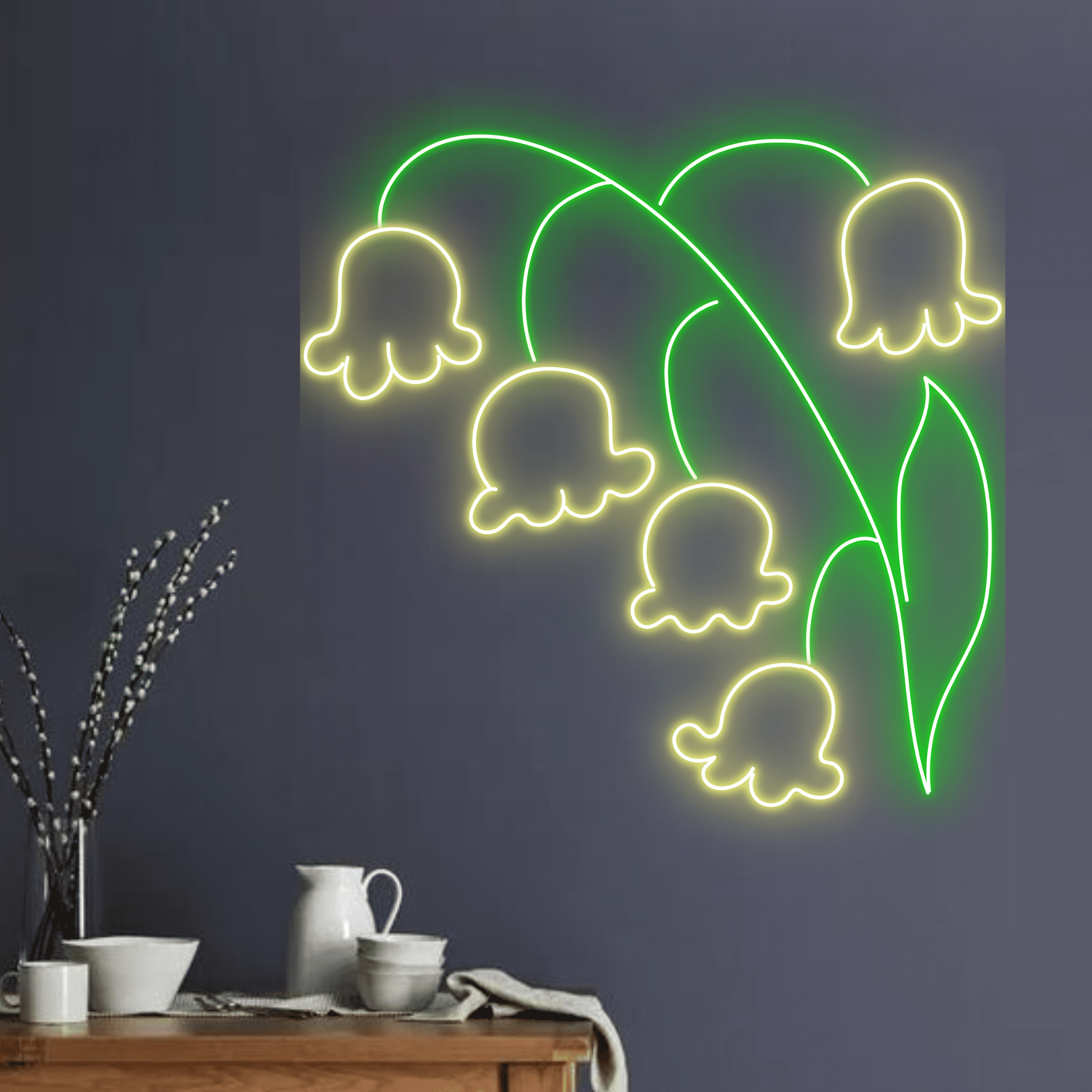 Glowneon Tulip Flowers Neon Sign, Plant Flowers Shop Led Light Decor ...