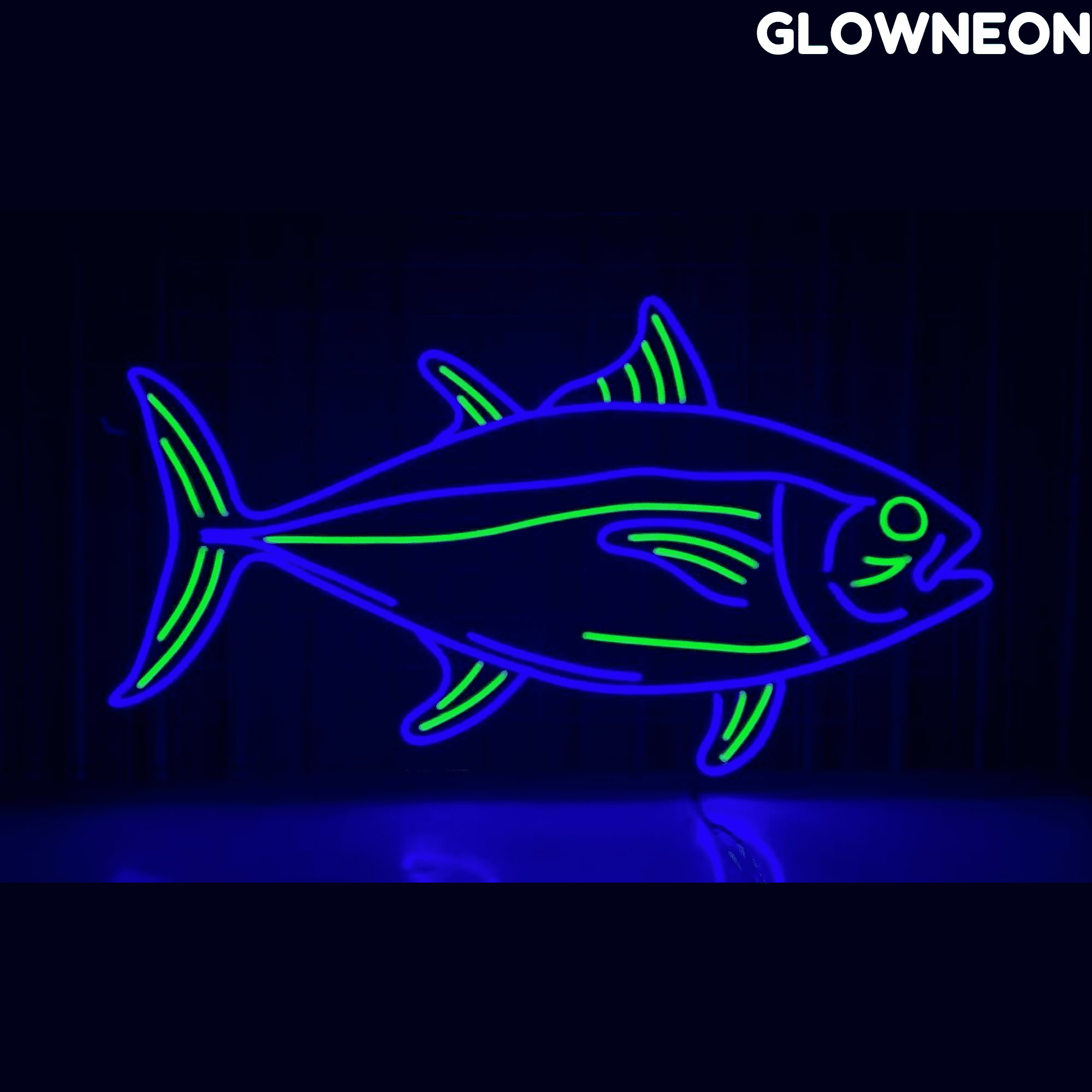Neon Fish Sign Fish LED Neon Sign 17cm X 24cm / Light Blue
