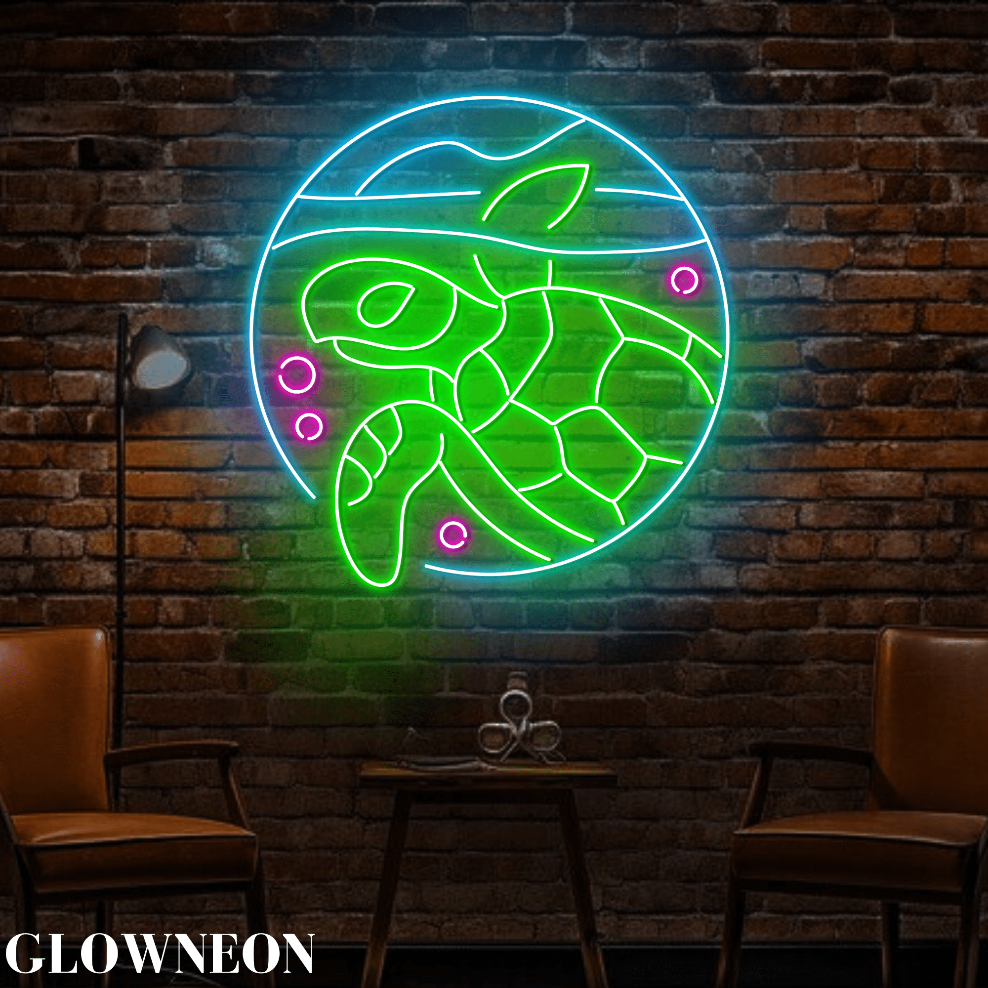 Glowneon Turtle Sea Neon Wall Art, Turtle Tortoise Shop Led Wall Art ...