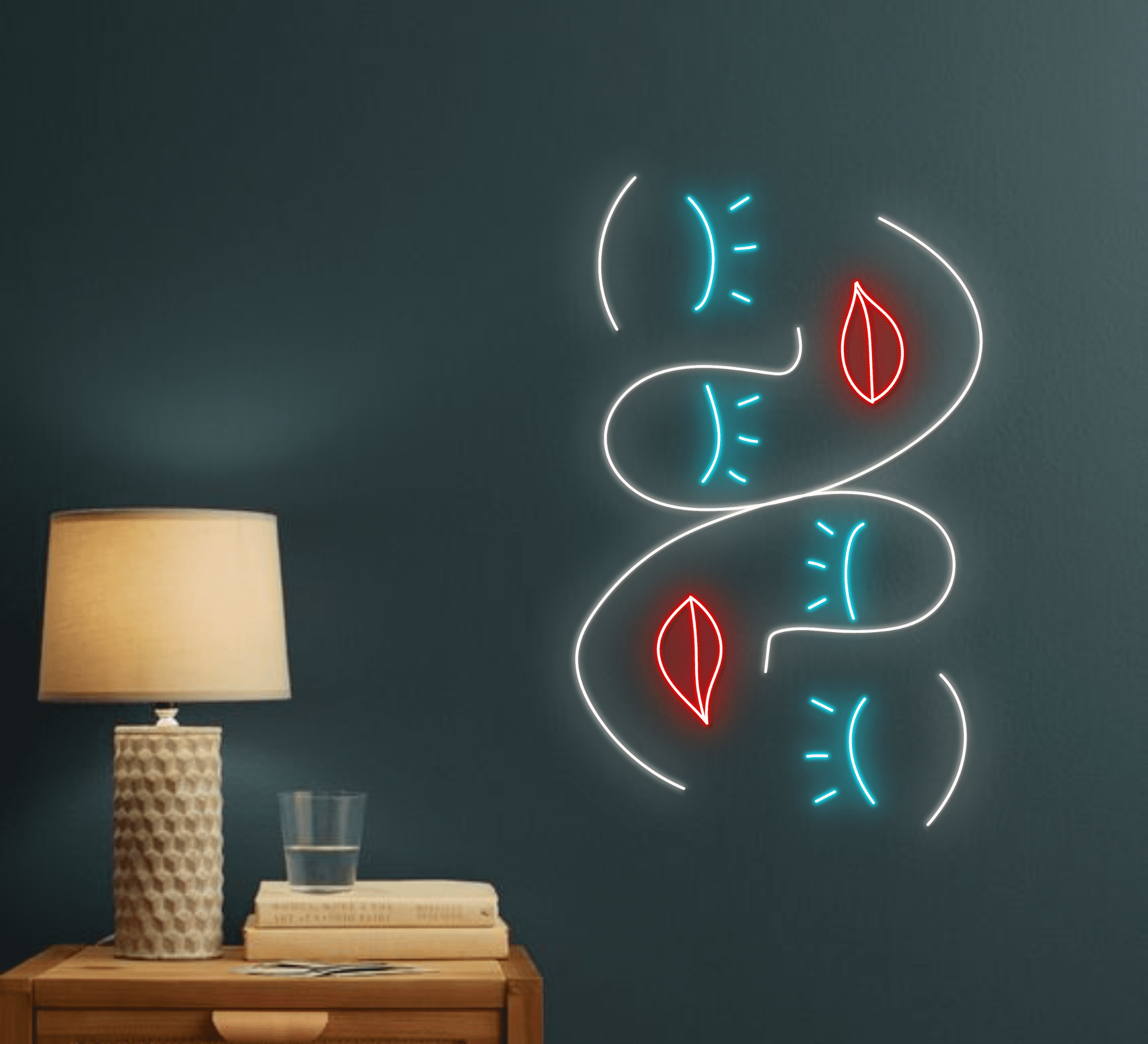 Glowneon Two Face Neon Signs, Abstract Art Decor, Girlroom Wall Sign ...