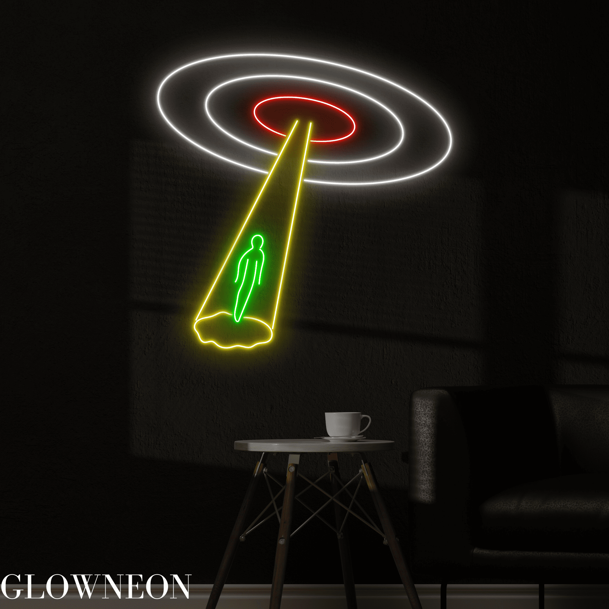 Glowneon UFO Alien Discord Neon Led Sign For Home Bedroom Wall Decor ...