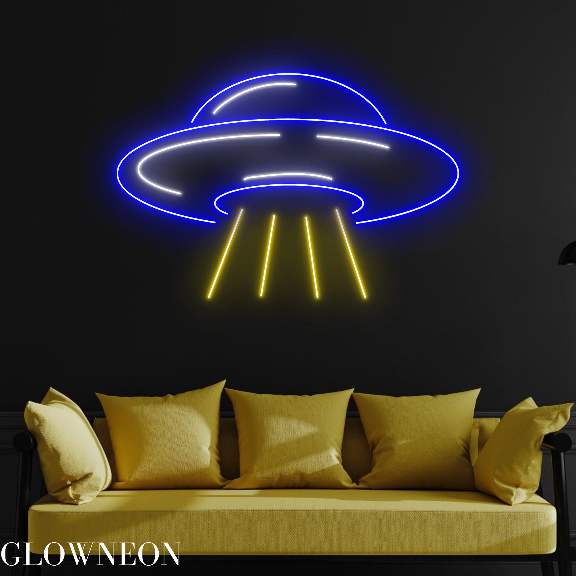 Glowneon UFO Neon Sign, Spaceship Led Sign, Space UFO Wall Decor ...