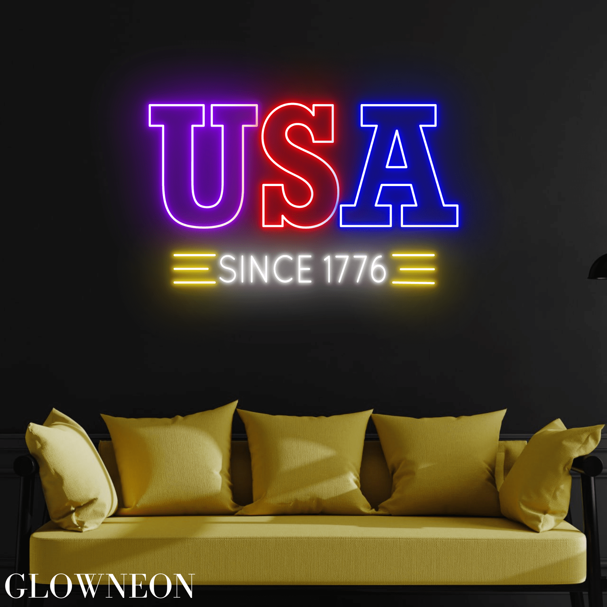 Glowneon USA Since 1776 Neon Led Sign Wall Decor For Independence Day ...