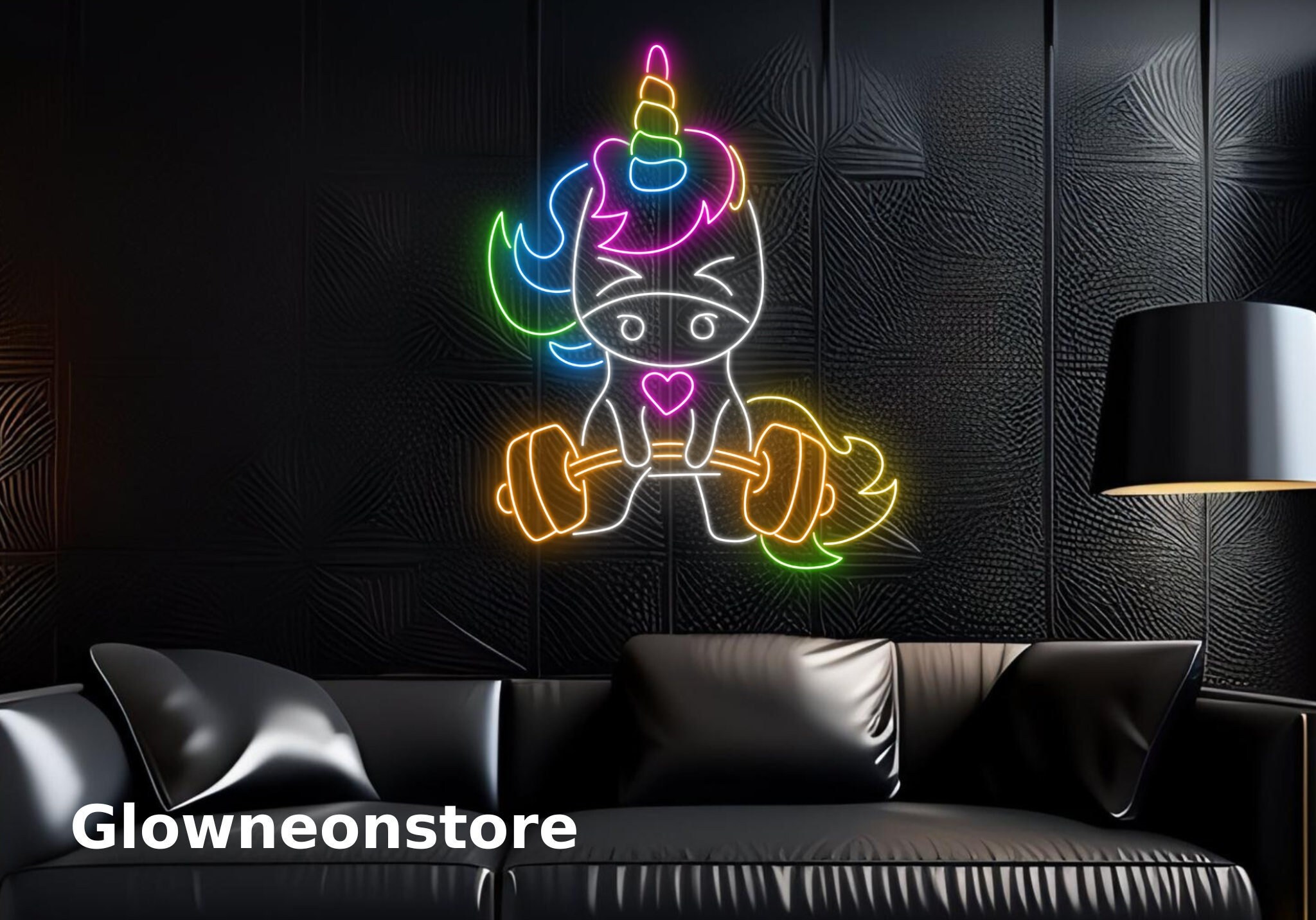 Glowneon Unicorn Lifts Weights Neon Sign, Unicorn Led Light, Unicorn ...