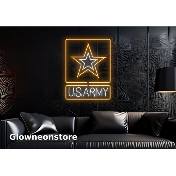 Glowneon Us Army Flag Neon Sign, Us Flag Led Sign, Flag Led Sign, Us ...