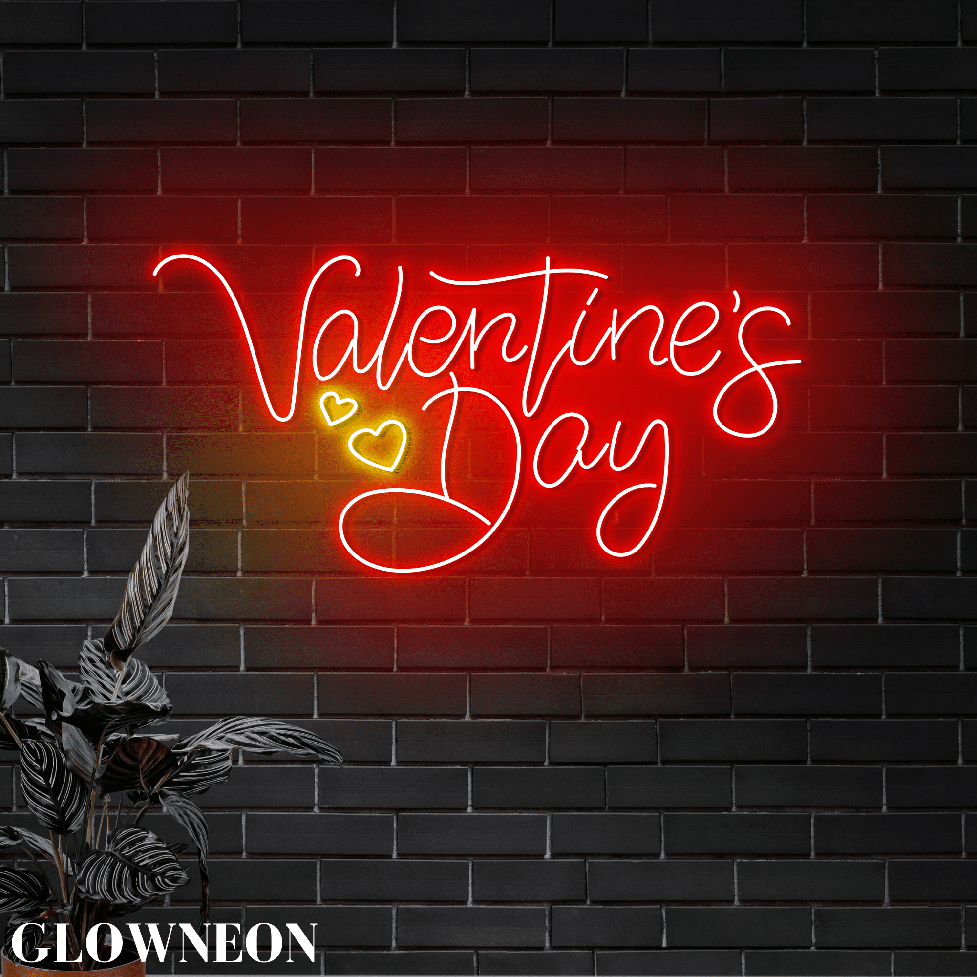 Glowneon Valentine's Day Neon Lights, Happy Valentines Led Wall Decor ...