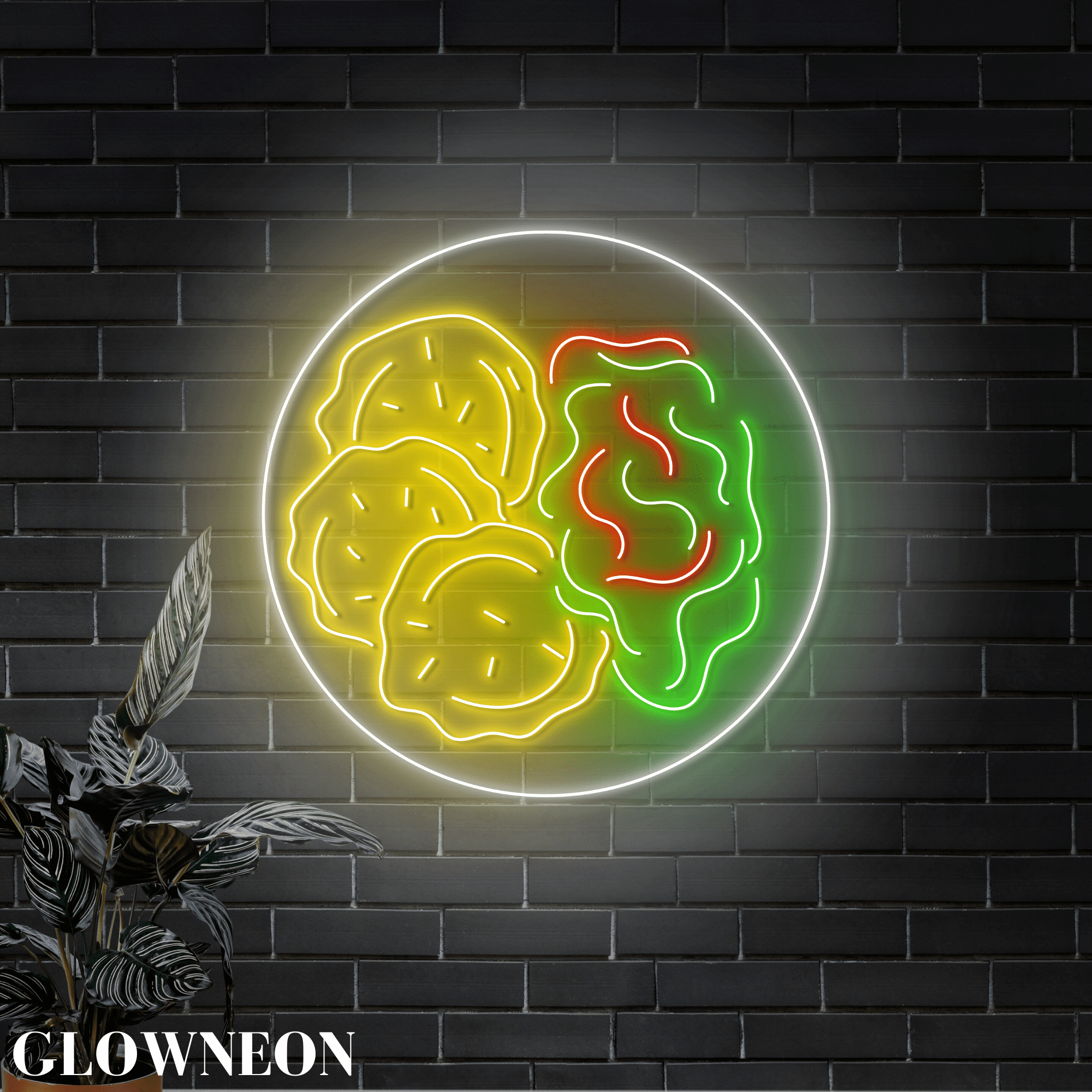 Glowneon Vegetarian Salad Pupusa Led Sign, Pupusa Restaurant Wall Art ...