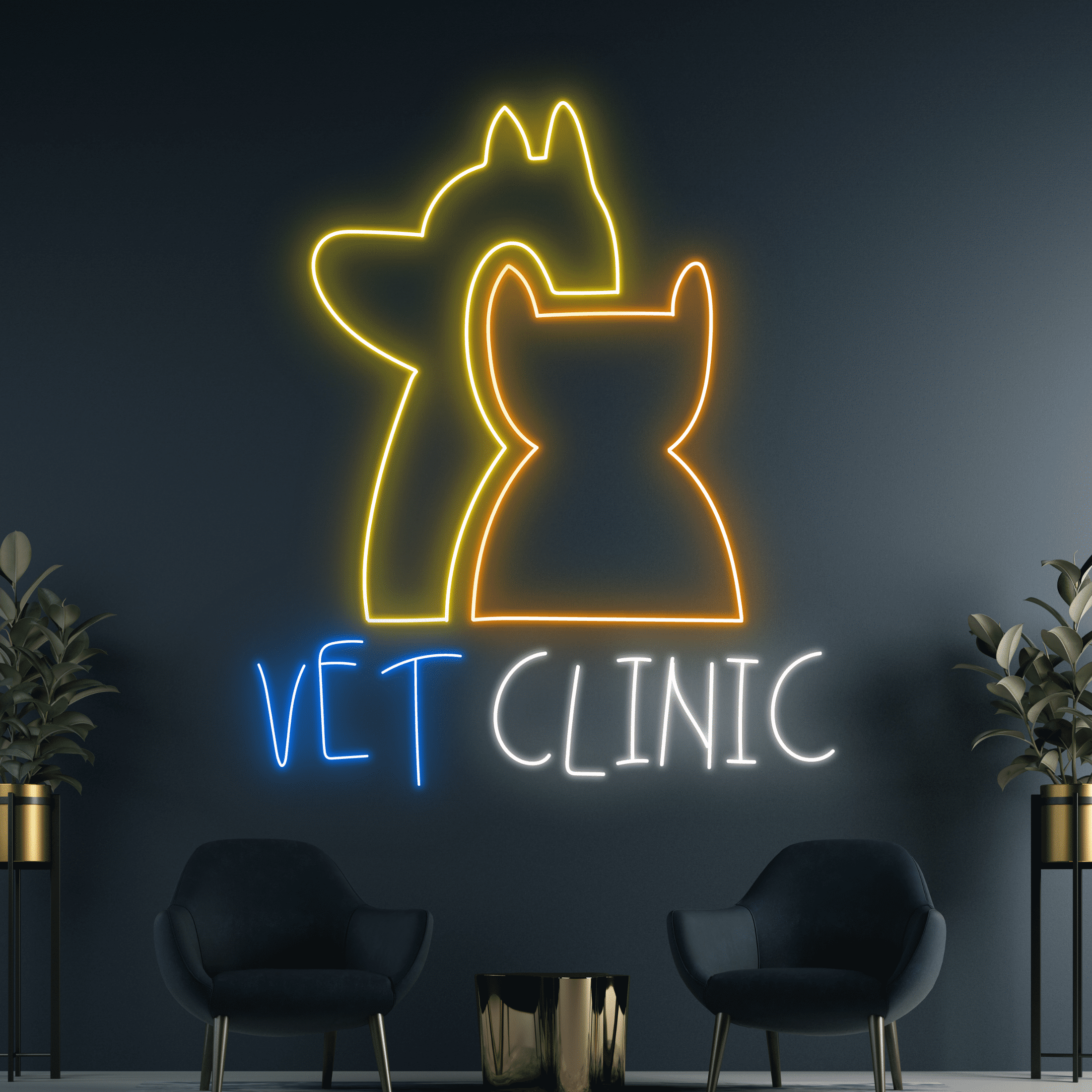 Glowneon Vet Clinic Neon Sign, Vet, Pet Shop Salon Wall Art LED Decor ...