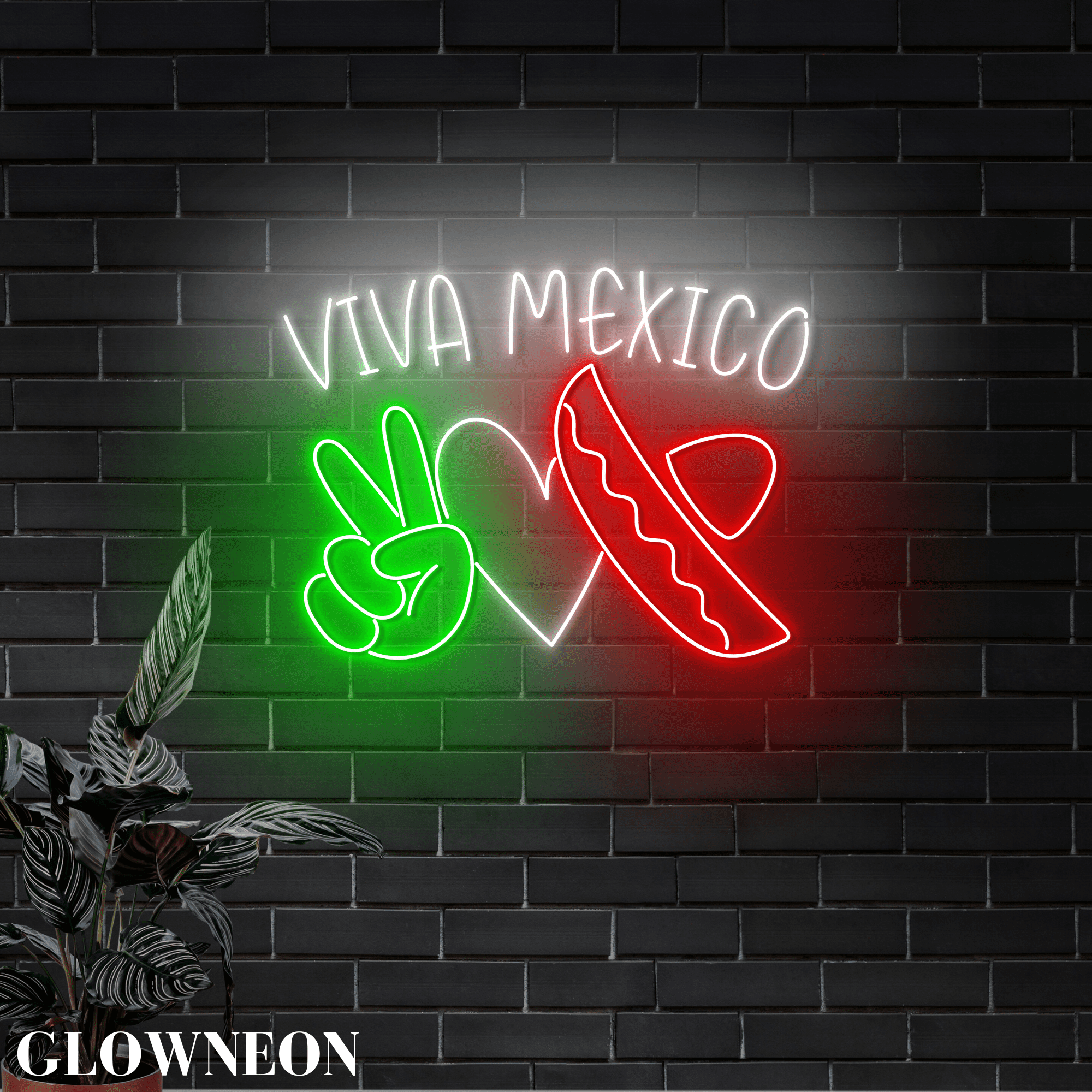 Glowneon Viva Mexico Neon Sign, Viva Mexican Restaurant Led Wall Art ...