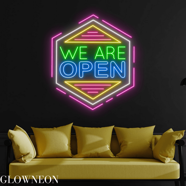 Glowneon We Are Open Neon Sign, Bar Pub Led Sign, Beer Club Open Sign ...