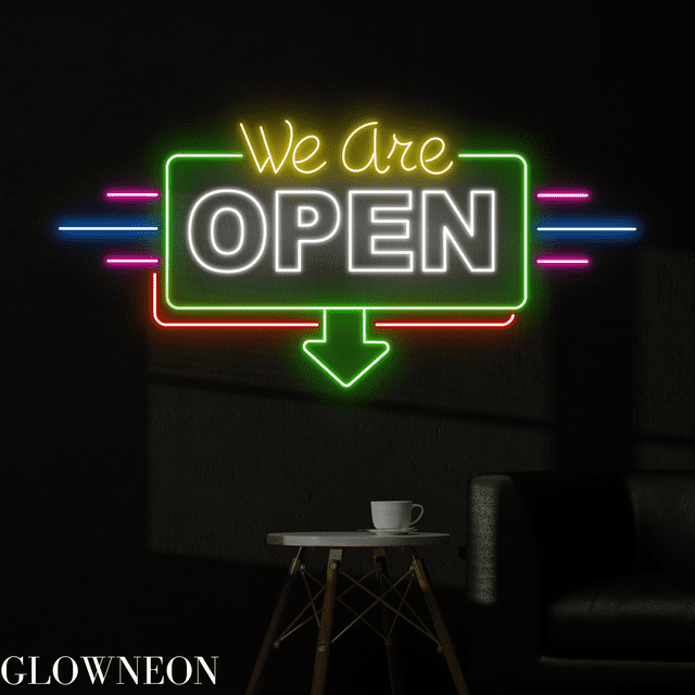 Glowneon We Are Open Neon Sign, Open Bar Led Sign, Coffee Shop Sign ...