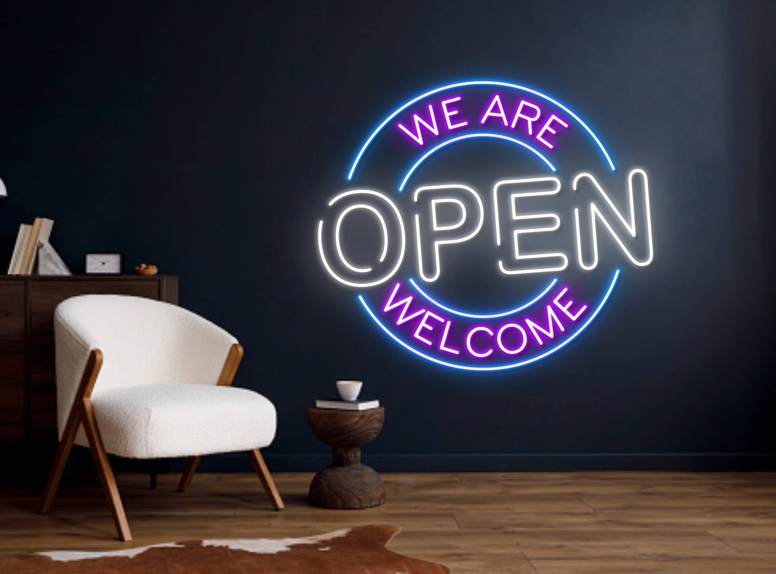 Glowneon We Are Open Neon Sign, Welcome Sign Shop Store LED Decor ...
