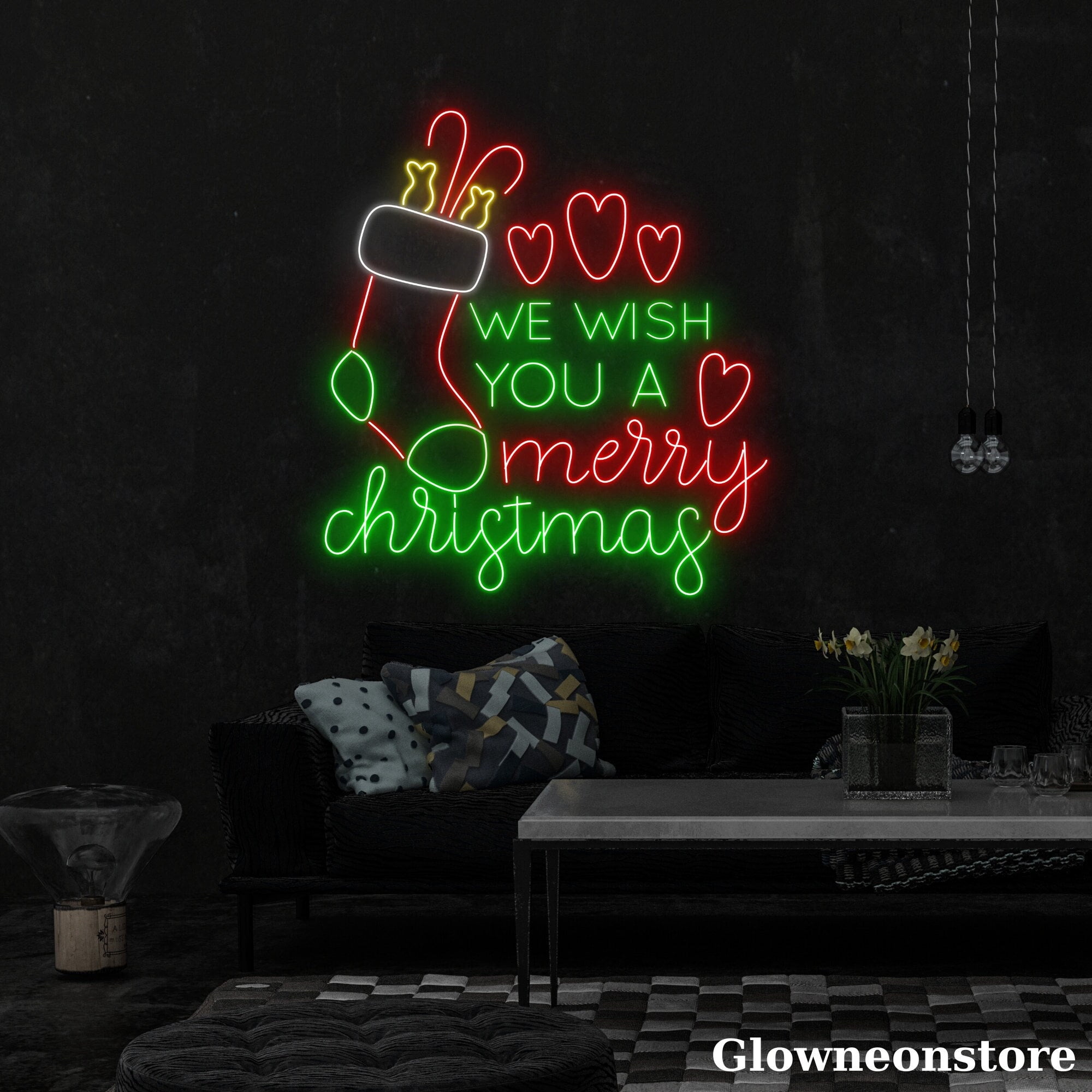 Glowneon We Wish You A Merry Christmas Neon Sign, Merry Christmas Sign ...