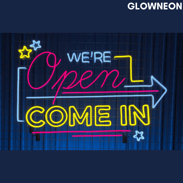 Glowneon We're Open Come In Neon Sign, Grand Logo Open Shop Led Sign ...