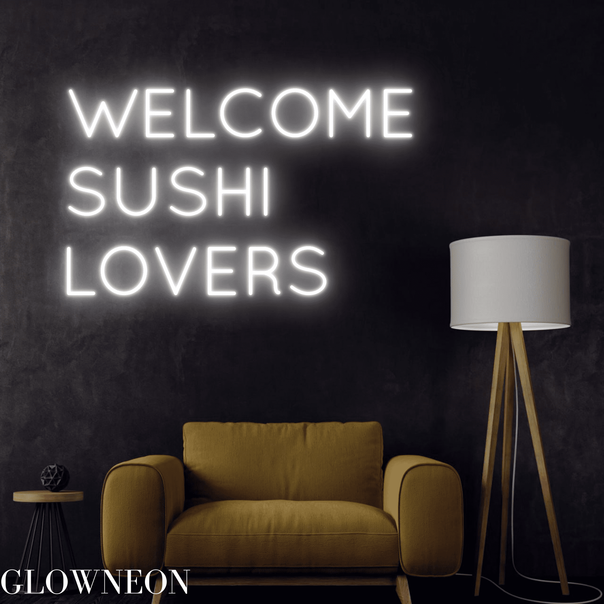 Glowneon Welcome Sushi Lovers Neon Sign, Sushi Restaurant Led Sign ...