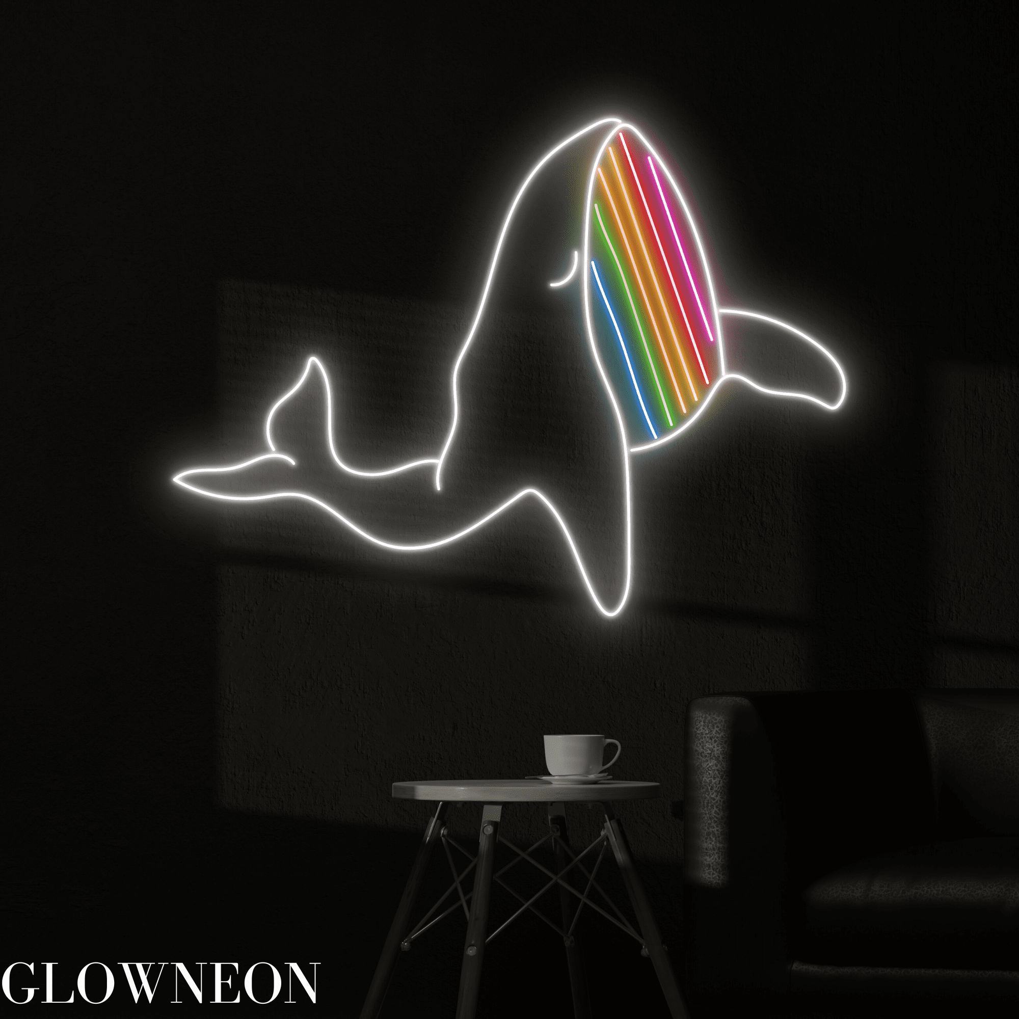 Glowneon Whale Colorful Neon Sign, Whale Led Sign, ?Killer Whale Sign ...