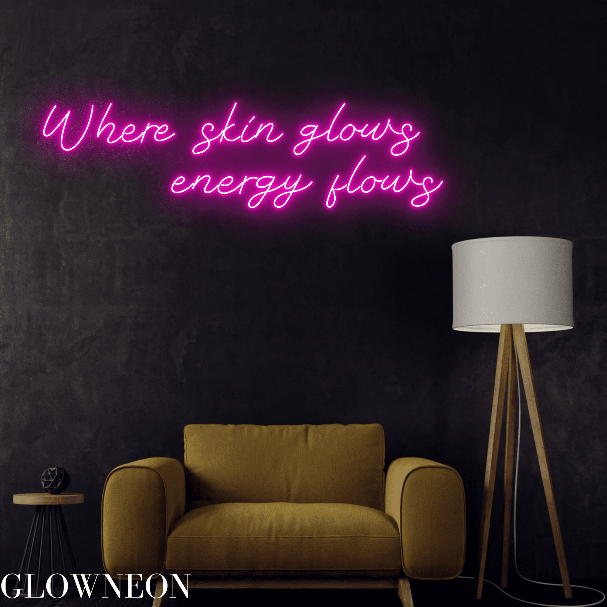 Glowneon Where Skin Glows Energy Flows Neon Sign, Beauty Spa Led Sign ...