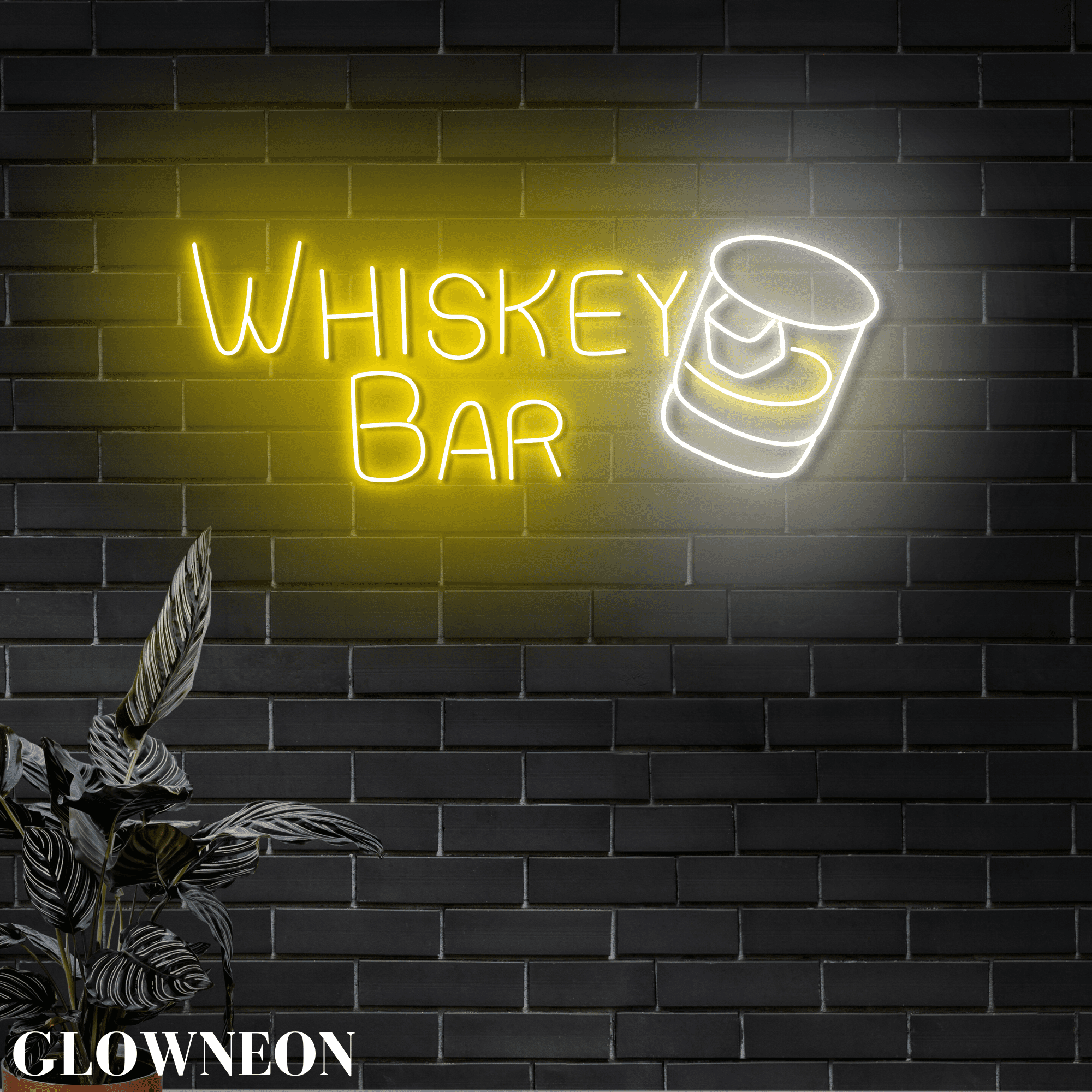 Glowneon Whiskey Bar Neon Wall Art, Open Whiskey Bar Pub Led Light Up ...