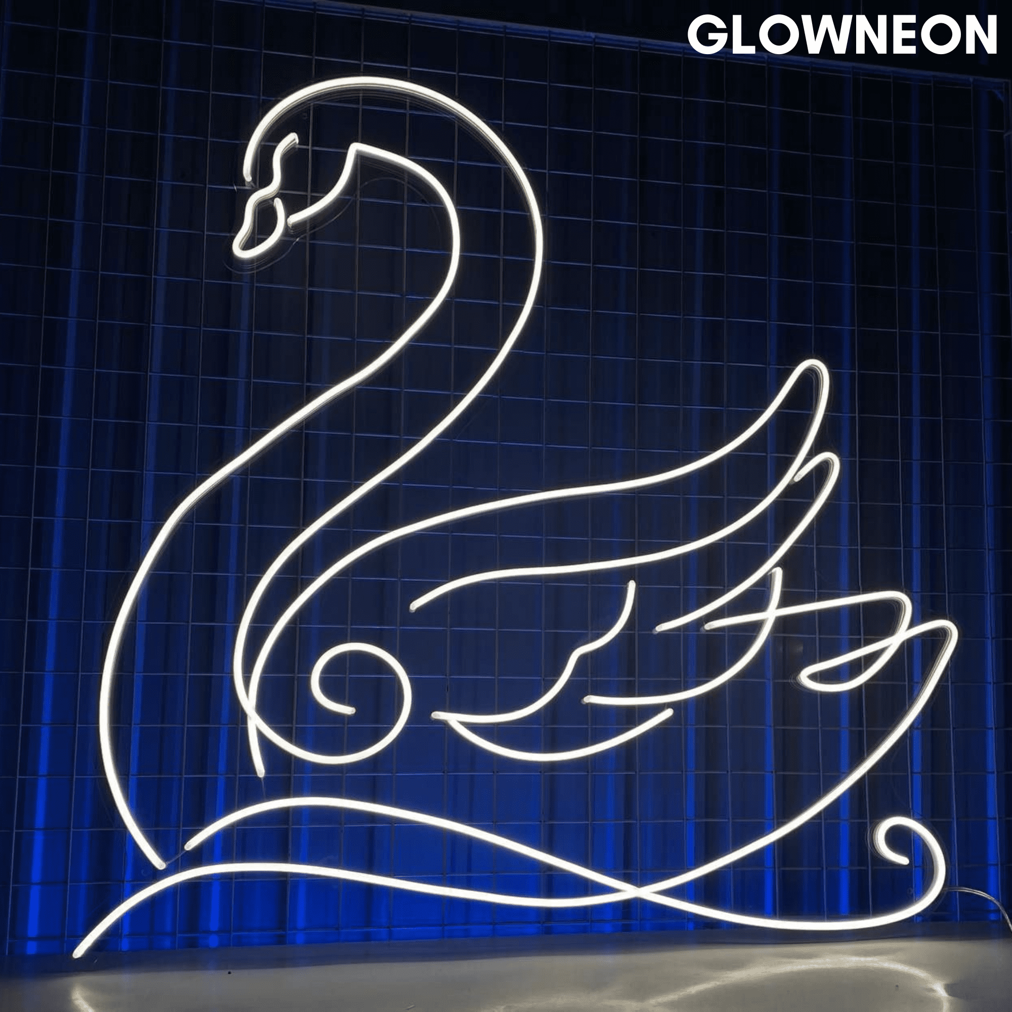 Glowneon White Swan Neon Sign, White Swan Led Sign, Swan Wall Decor ...