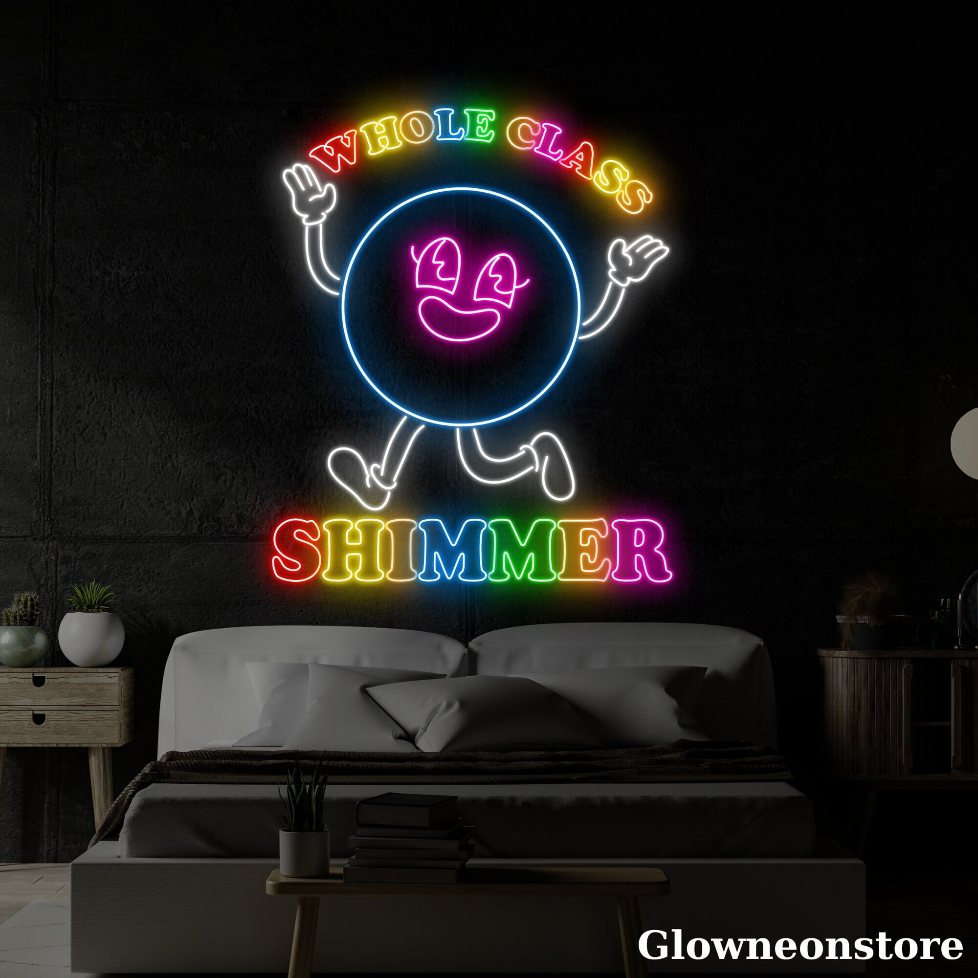 Glowneon Whole Class Shimmer Neon Sign, Whole Class Shimmer LED Sign ...