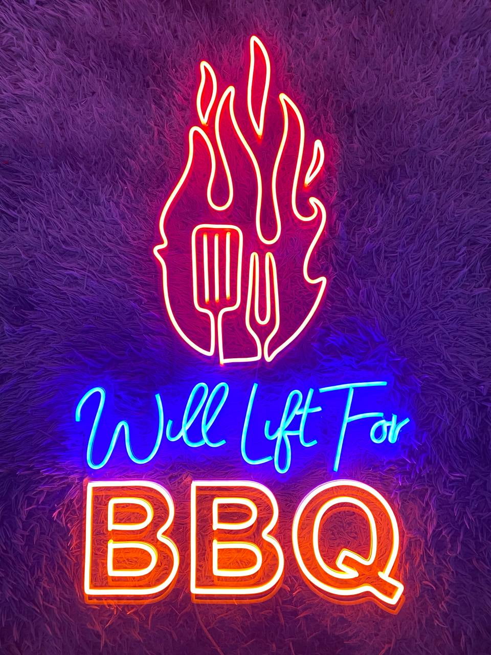 Glowneon Will Lift For BBQ Neon Sign, BBQ Neon Light Restaurant ...