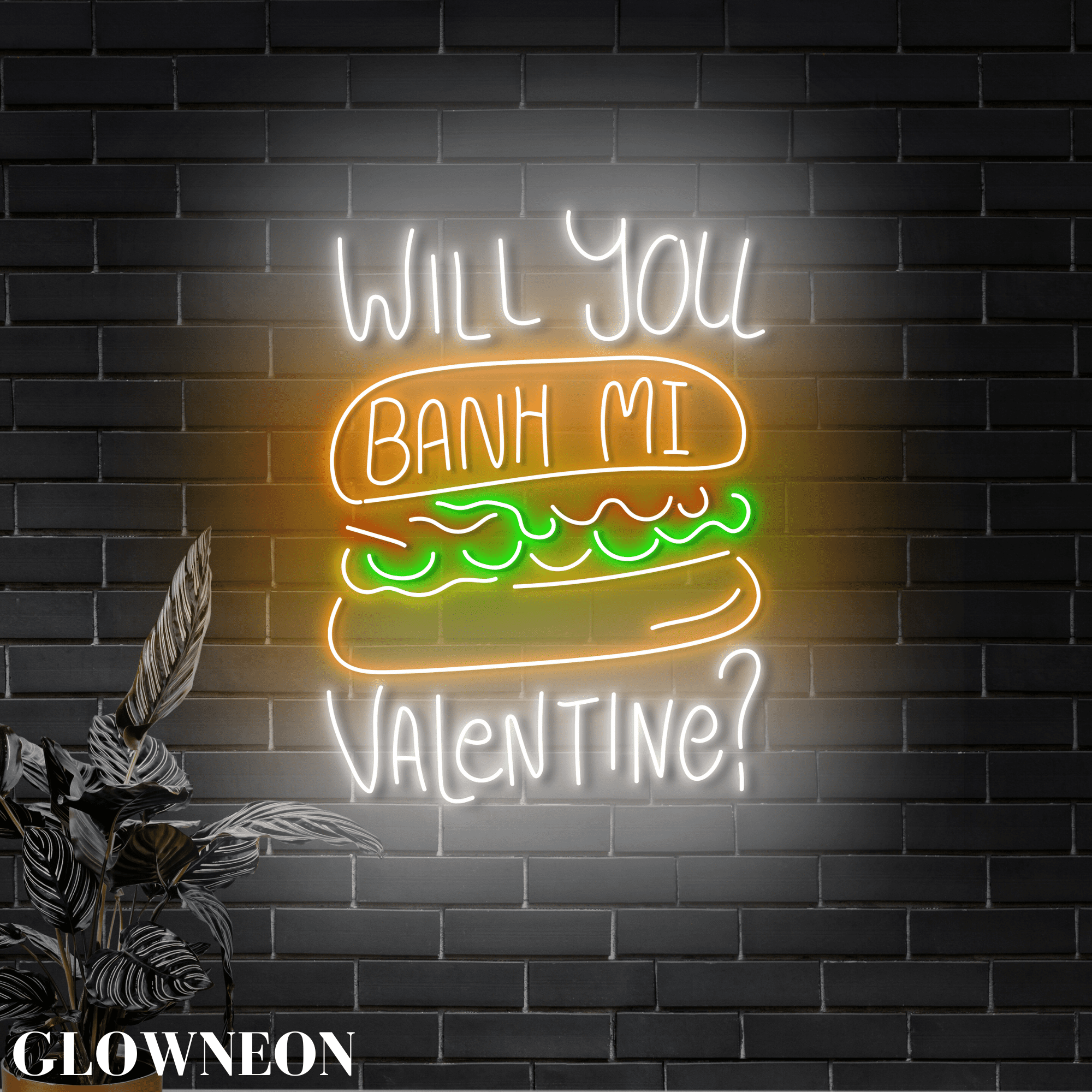 Glowneon Will You Banh Mi Valentine Led Sign, Banh Mi Shop Wall Decor ...