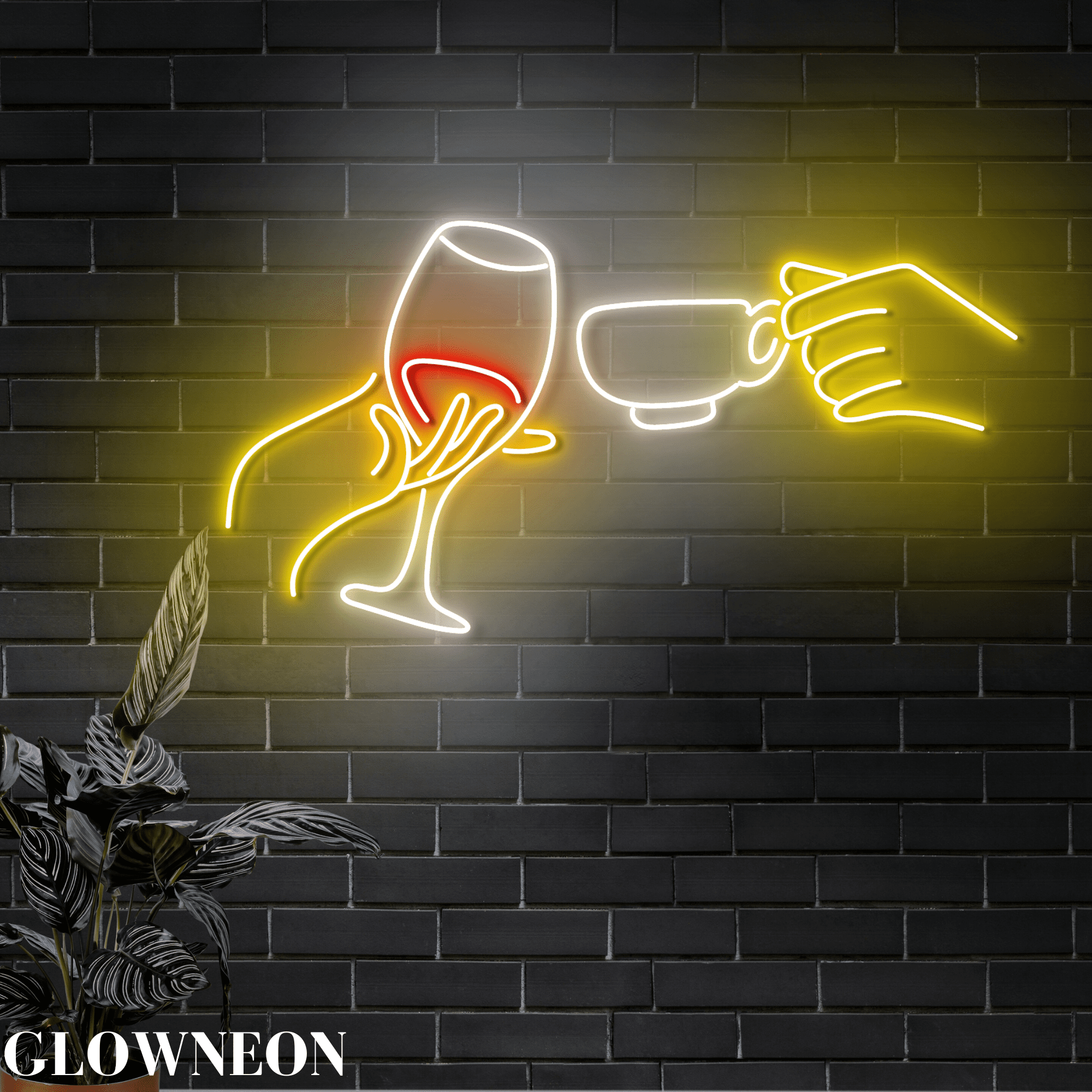 Glowneon Wine And Tea Neon Sign, Open Wine And Tea Bar Wall Led Decor ...