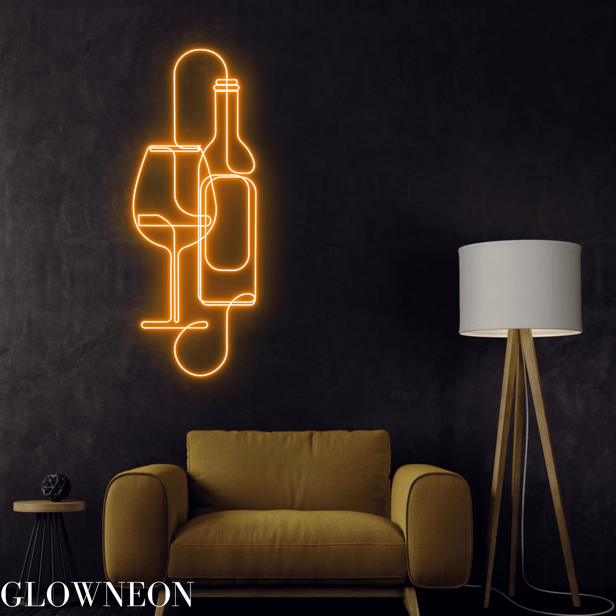 Glowneon Wine Glass Neon Sign, Wine Addicted Led Sign, Bar Pub Decor ...