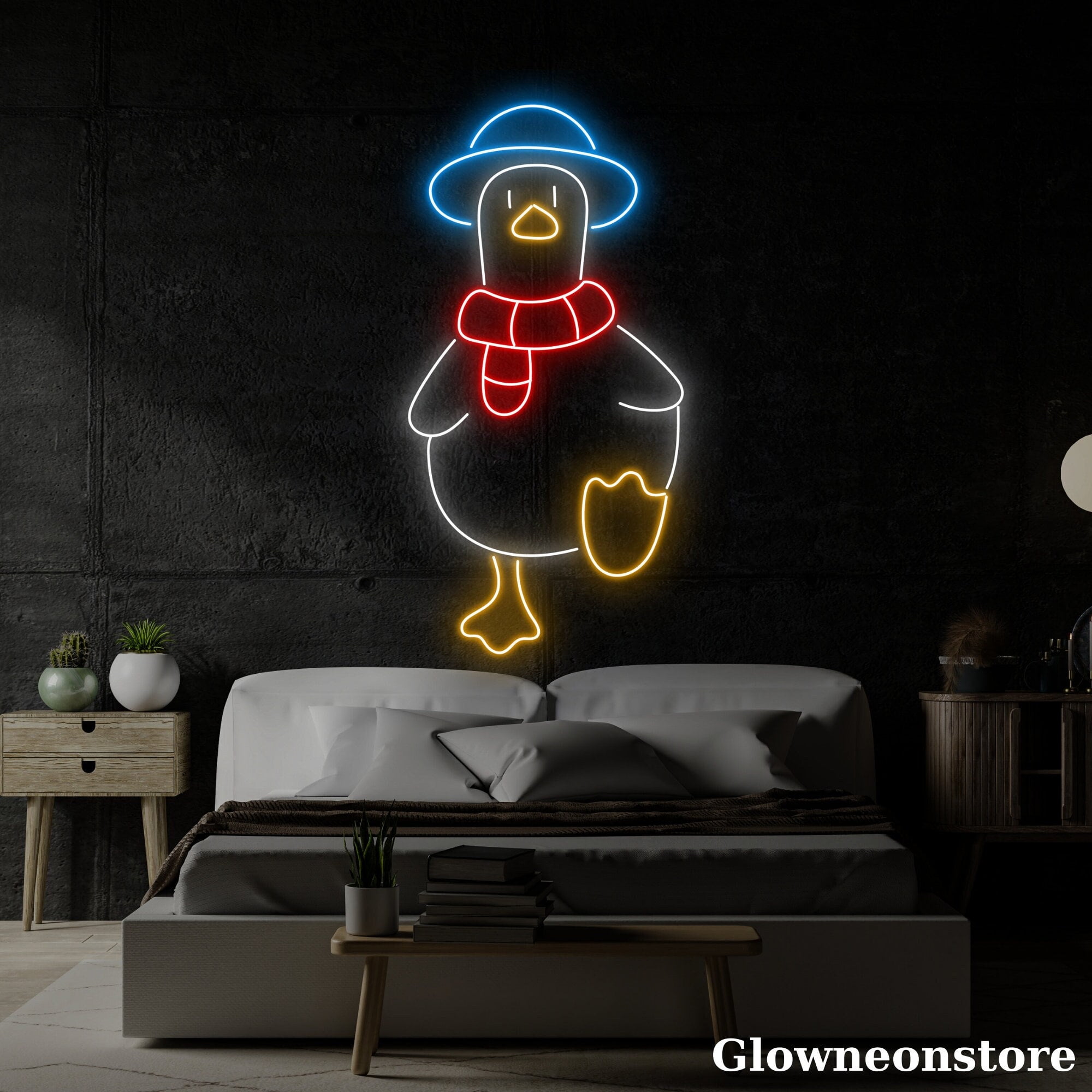 Glowneon Winter Duck Neon Sign, Christmas Duck Led Sign, Duck Love Gift ...