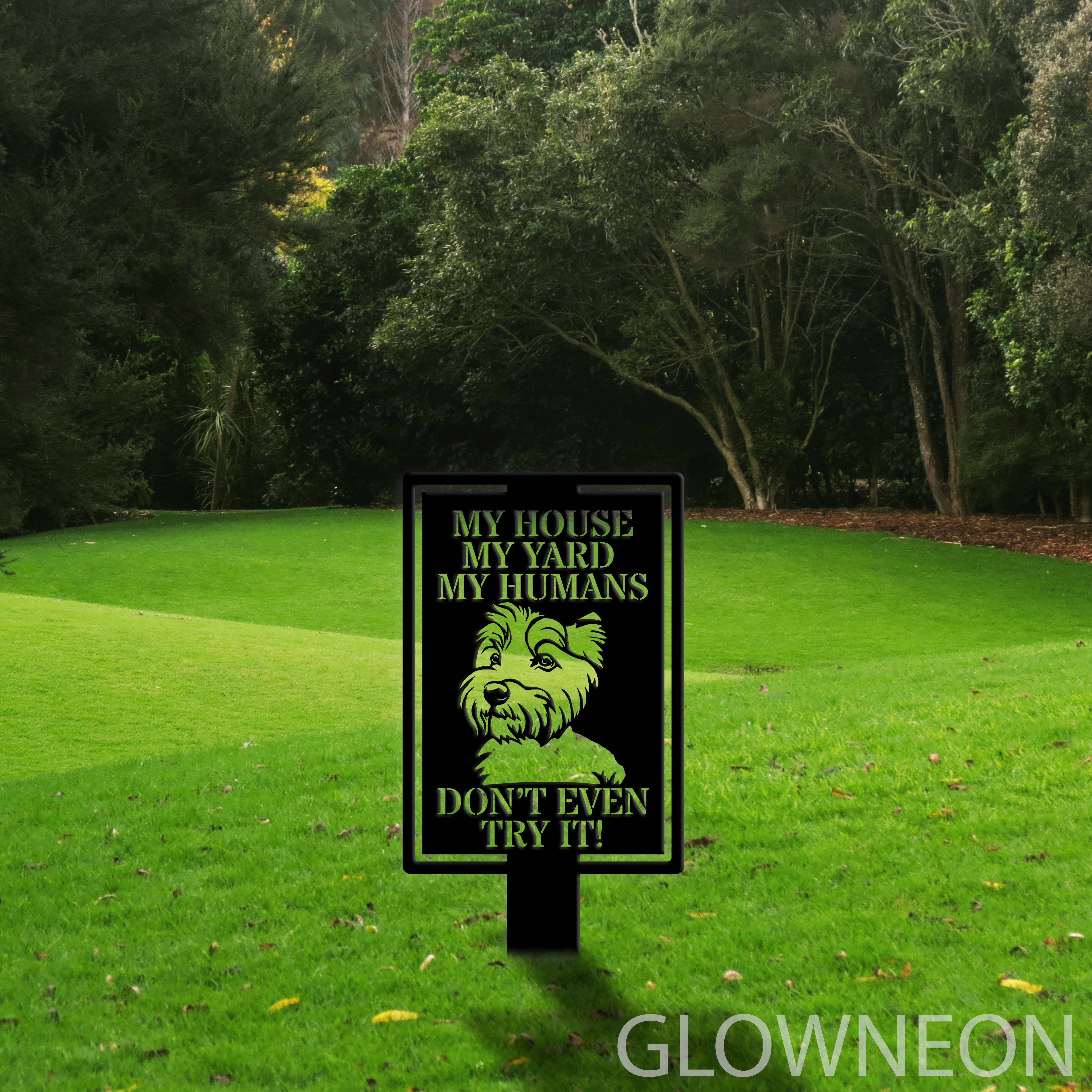 Glowneon Wirehaired Pointing Griffon Dog On Site Metal Yard Stake ...