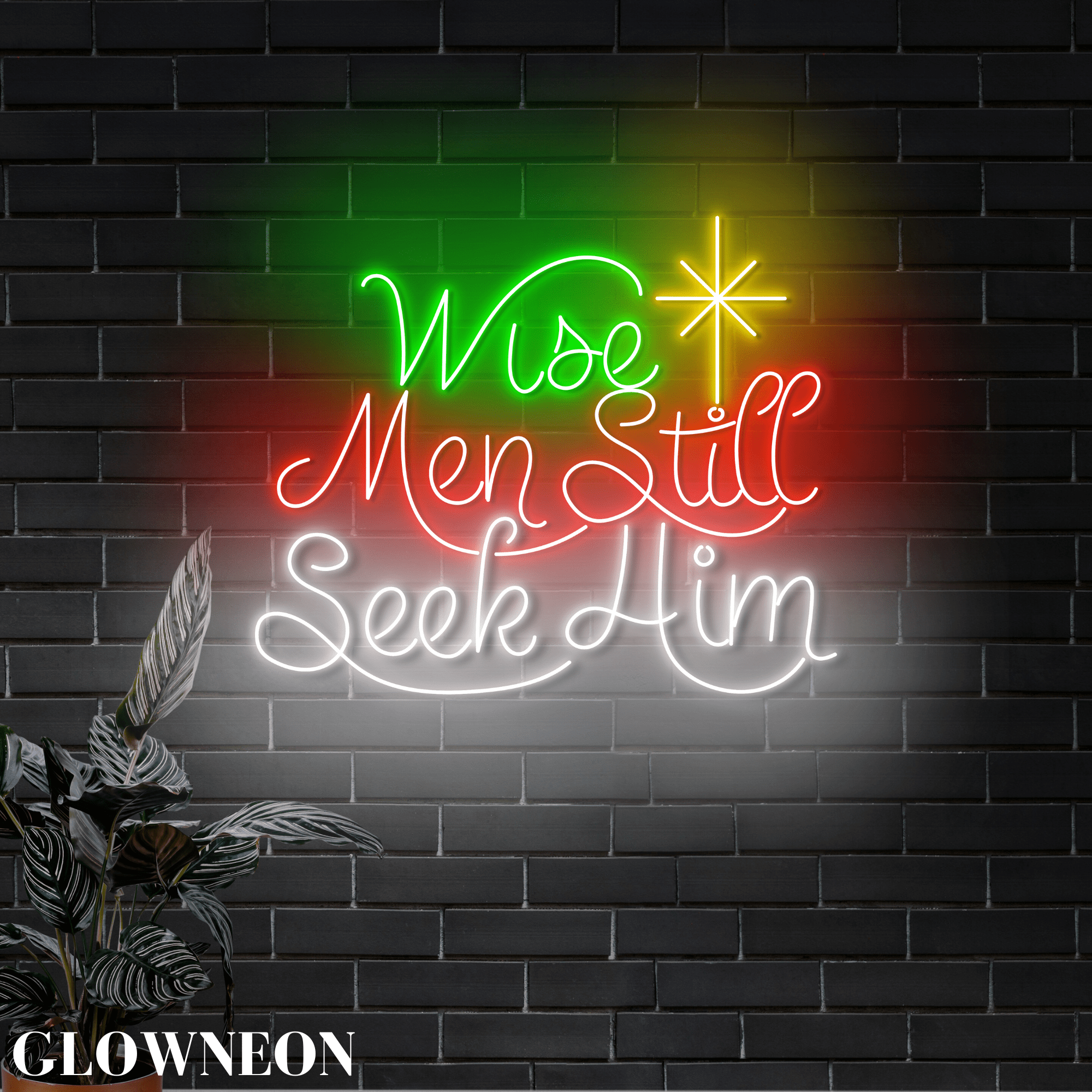 Glowneon Wise Men Still Seek Him Neon Sign, Jesus Christmas Day Decor ...